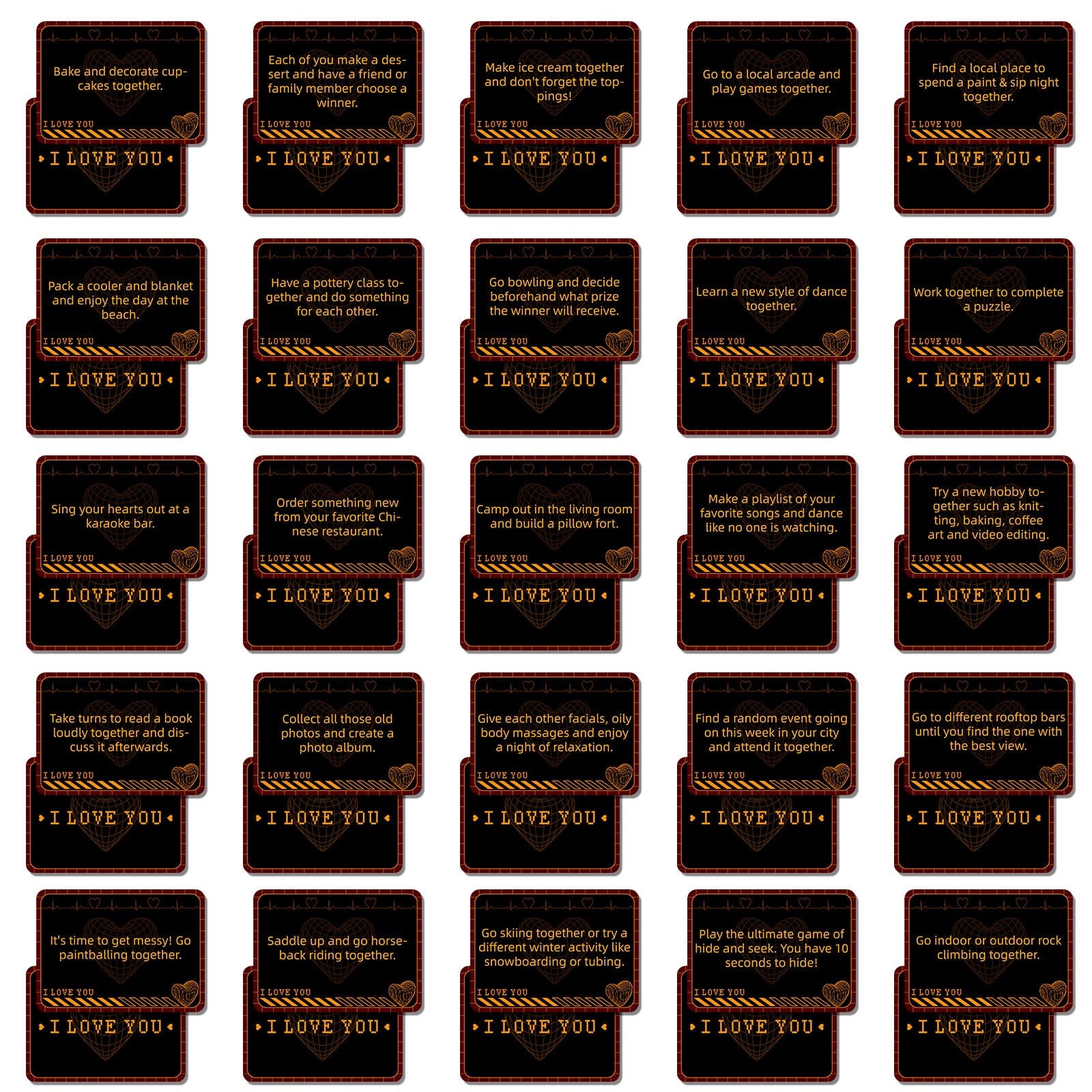 VBODN 50 English Couple Dialogue Interactive Cards Romantic Love Party ...