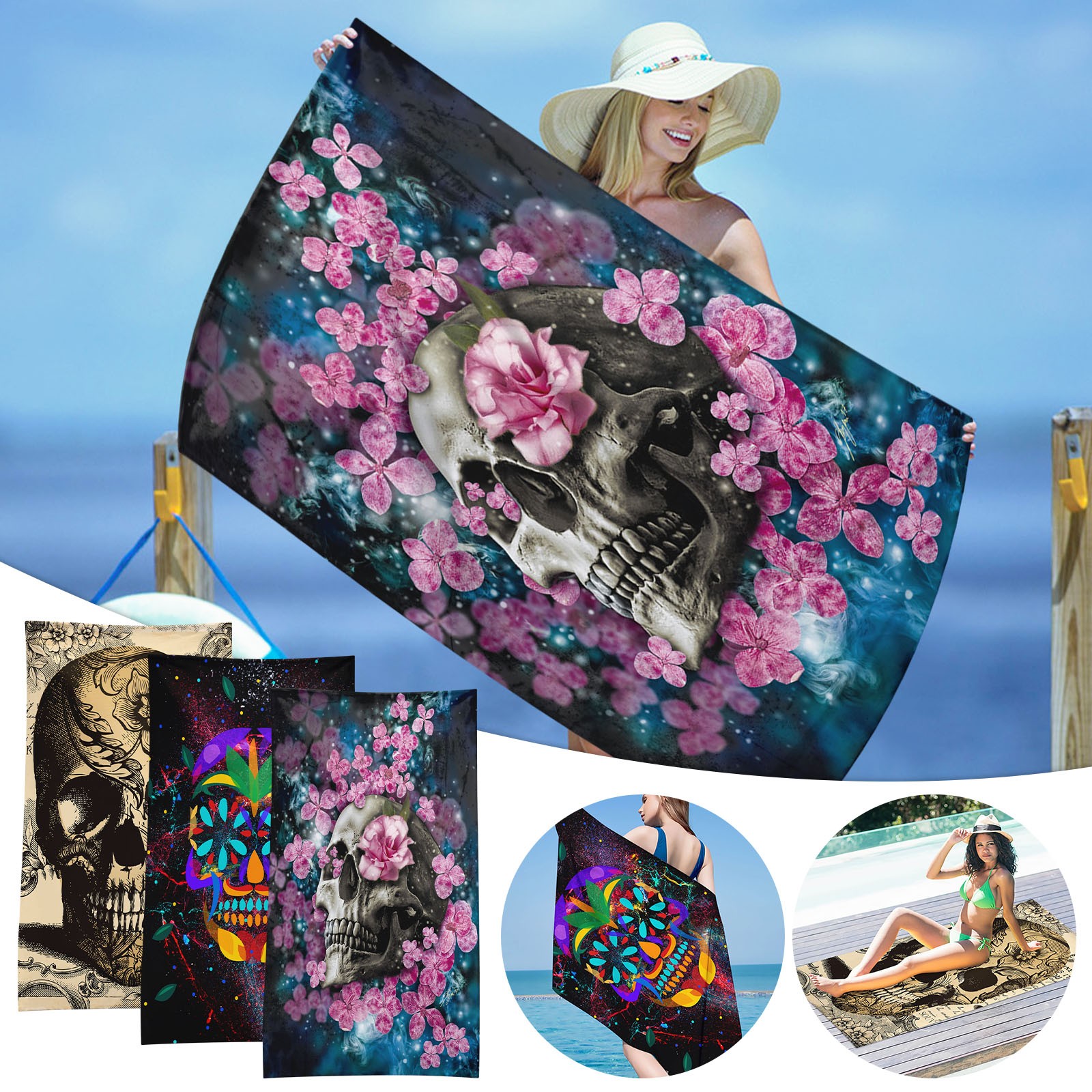 VBODN Beach Mat Sand Free Waterproof,Travel Beach Towel,Extra Large ...