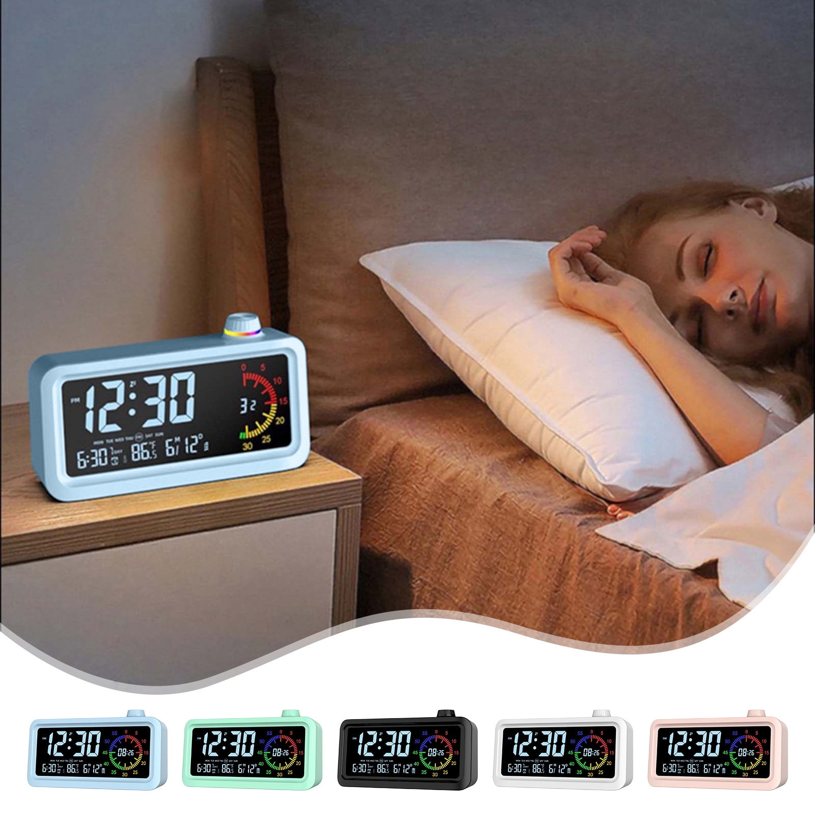 VBODN Clearance Digital Alarm Clocks,Digital Electronic Clock LCD Color ...