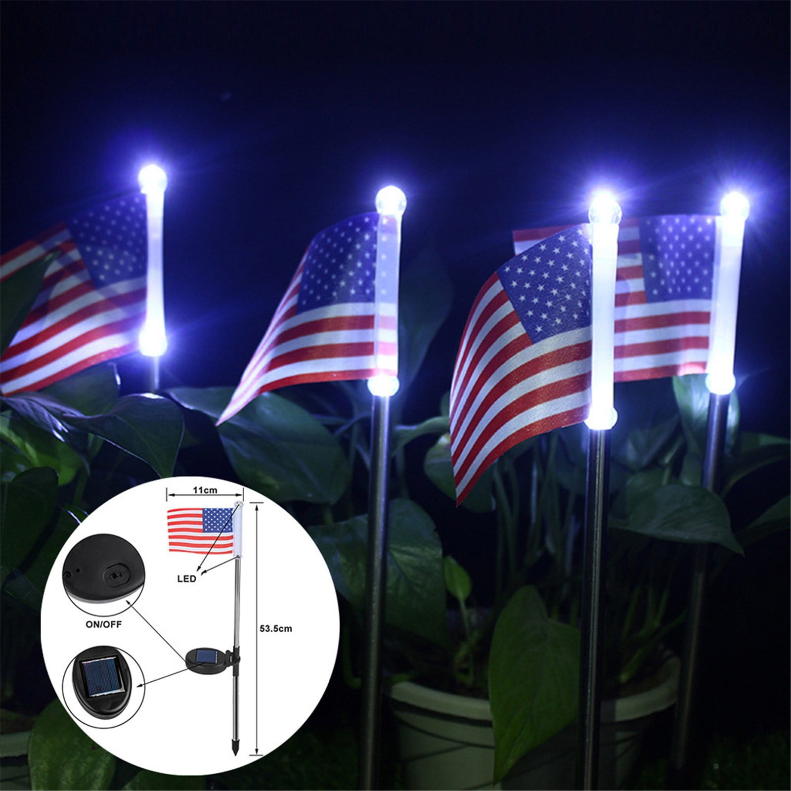VBODN Clearance Patriotic American Flags Decorations,Independence Day Party,Outdoor LED Ground ...