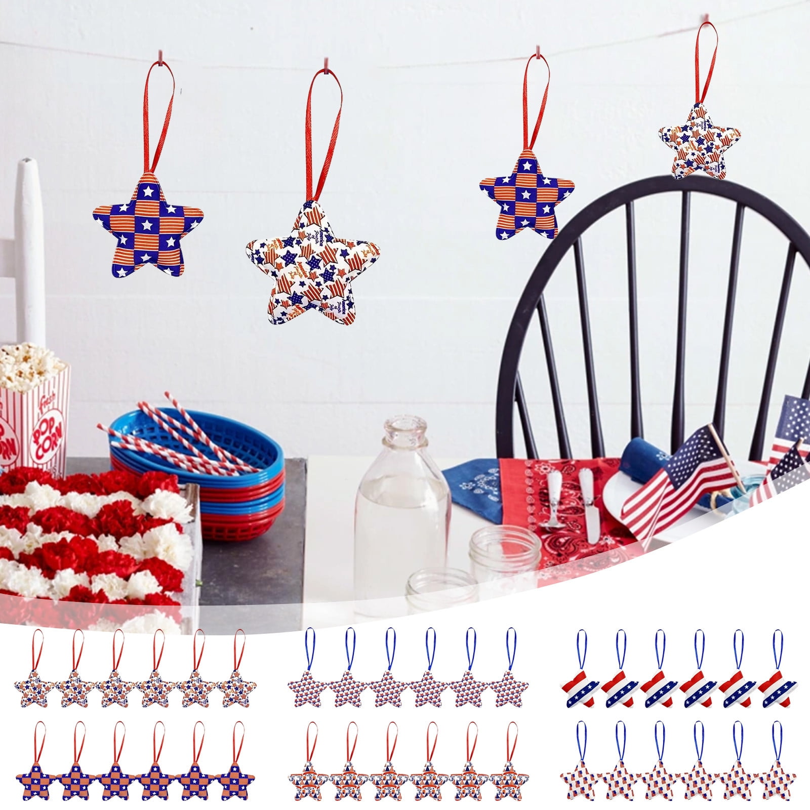 VBODN Independence Day Decoration,Independence Day Pentagram Pendant 12 Pack Holiday Decorations ...