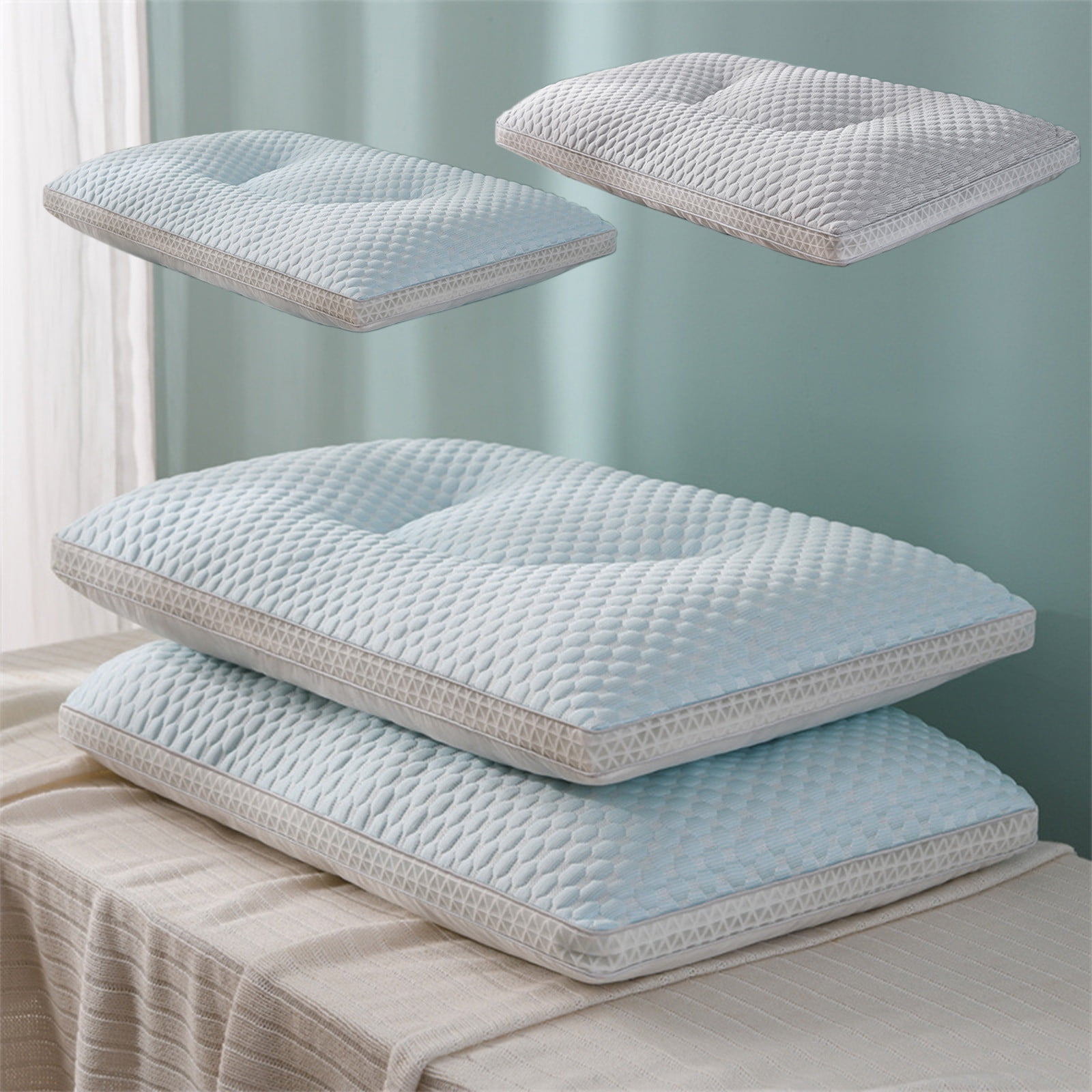 VBODN Pillows for Bed King,Hotel Pillows,Cool Ice Silk Water Vertical ...