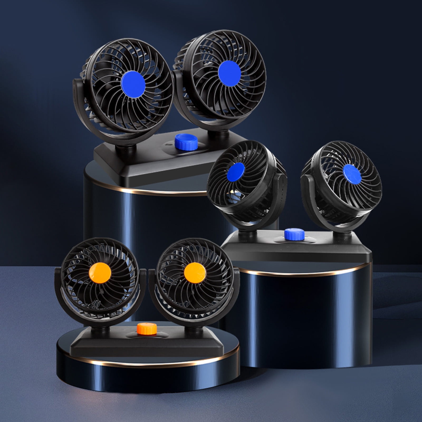 VBODN Portable Fan,Car Mounted Fan,Dual Head Rotating Small Fan,5V/12v ...