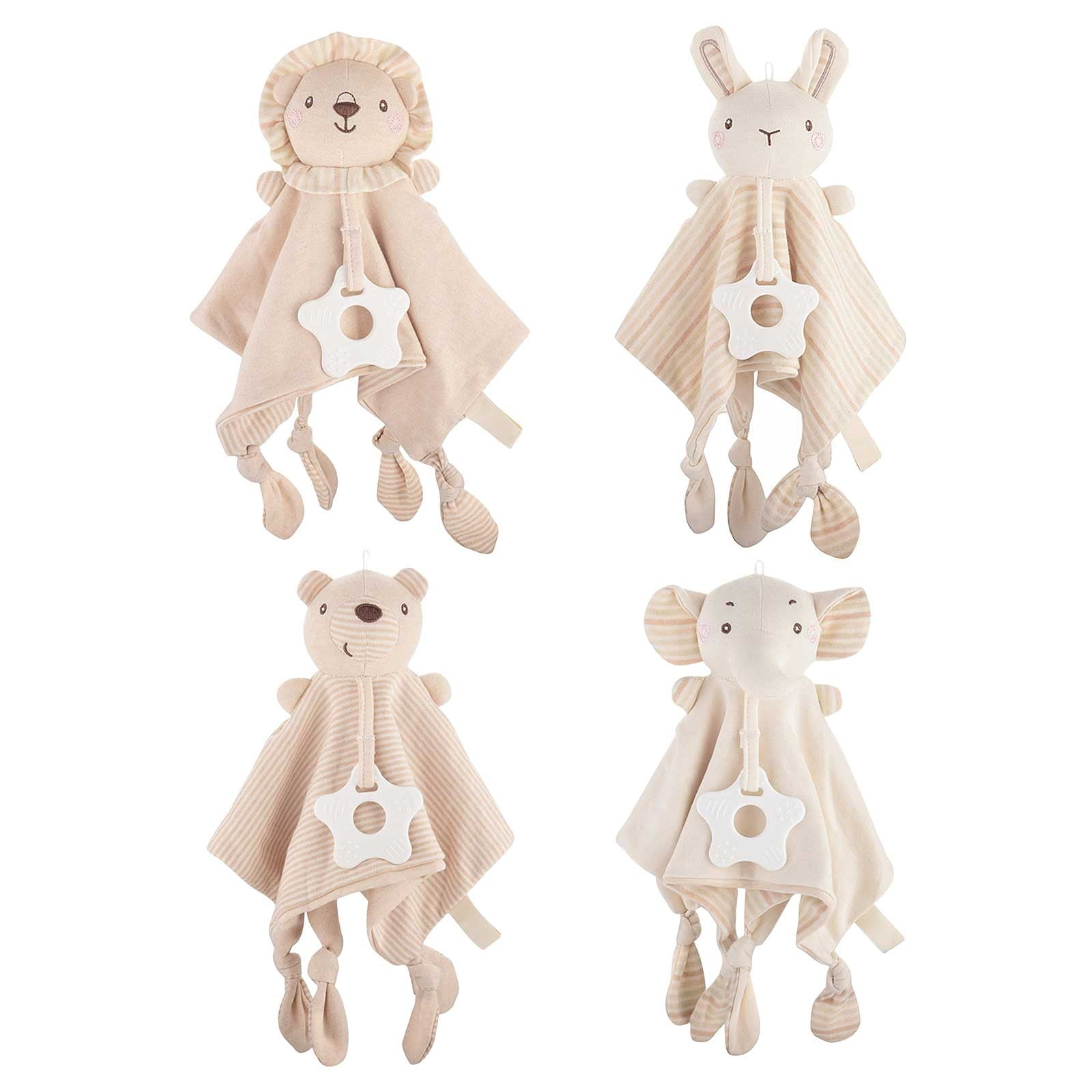 VBODN Security Blanket With Teether Comforter Rattle Baby Soothing ...