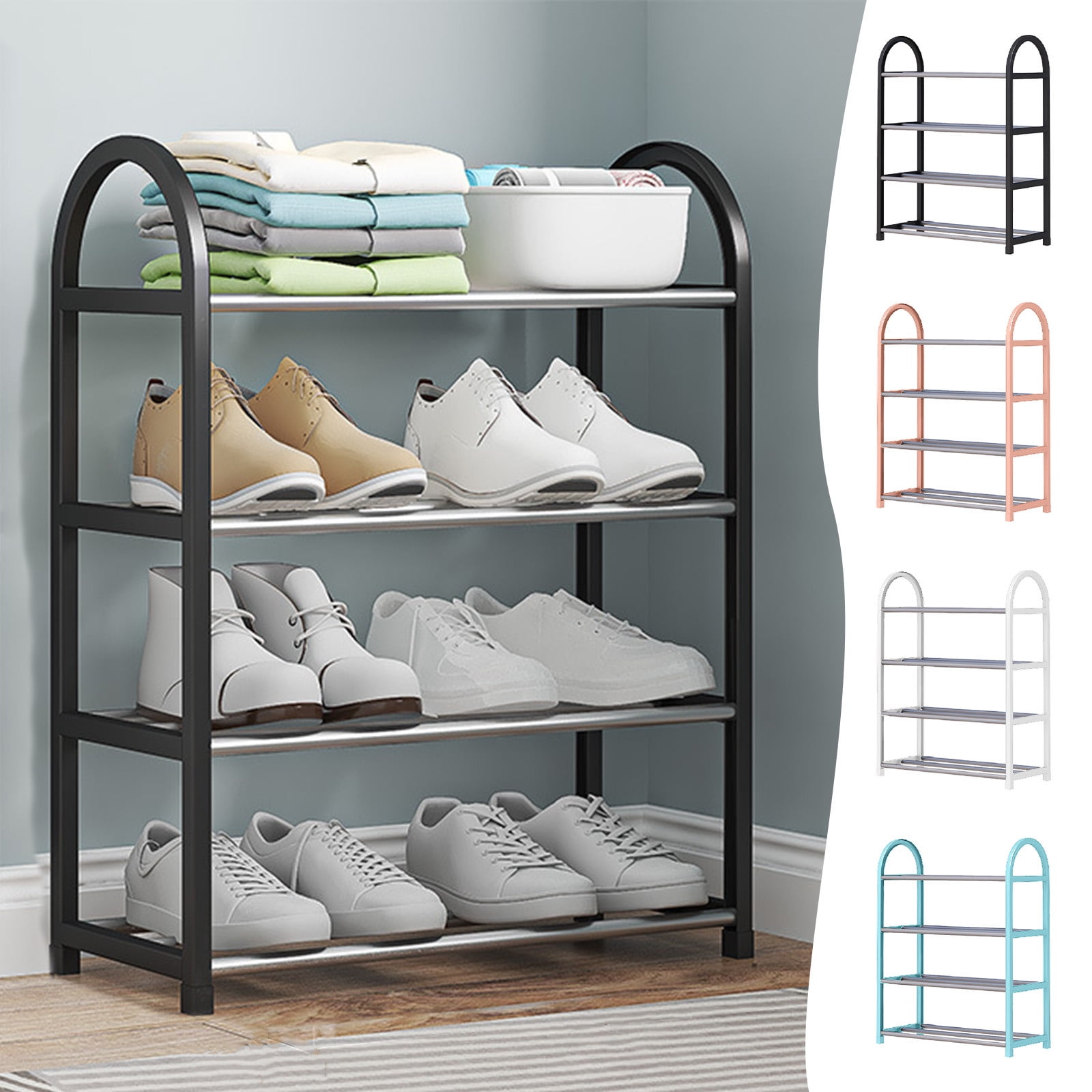 VBODN Shoe Organizer,Shoe Rack,4-Tier Shoe Rack, Shoe Rack Organizer ...