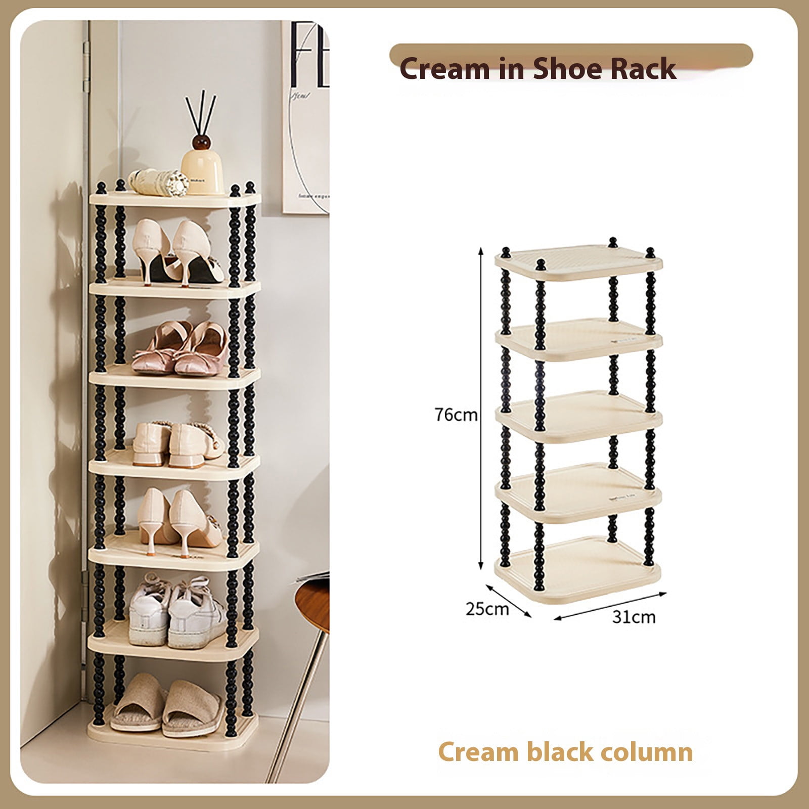 VBODN Shoe Organizer,Shoe Rack,5-Tier Shoe Rack, Shoe Storage,Foldable ...