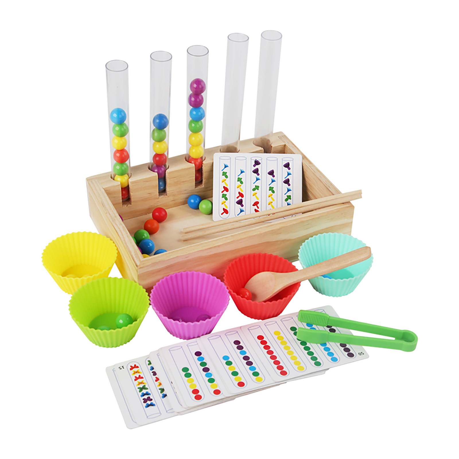 VBODN Wooden Bead Games, Puzzle Color Classification Children's Art ...