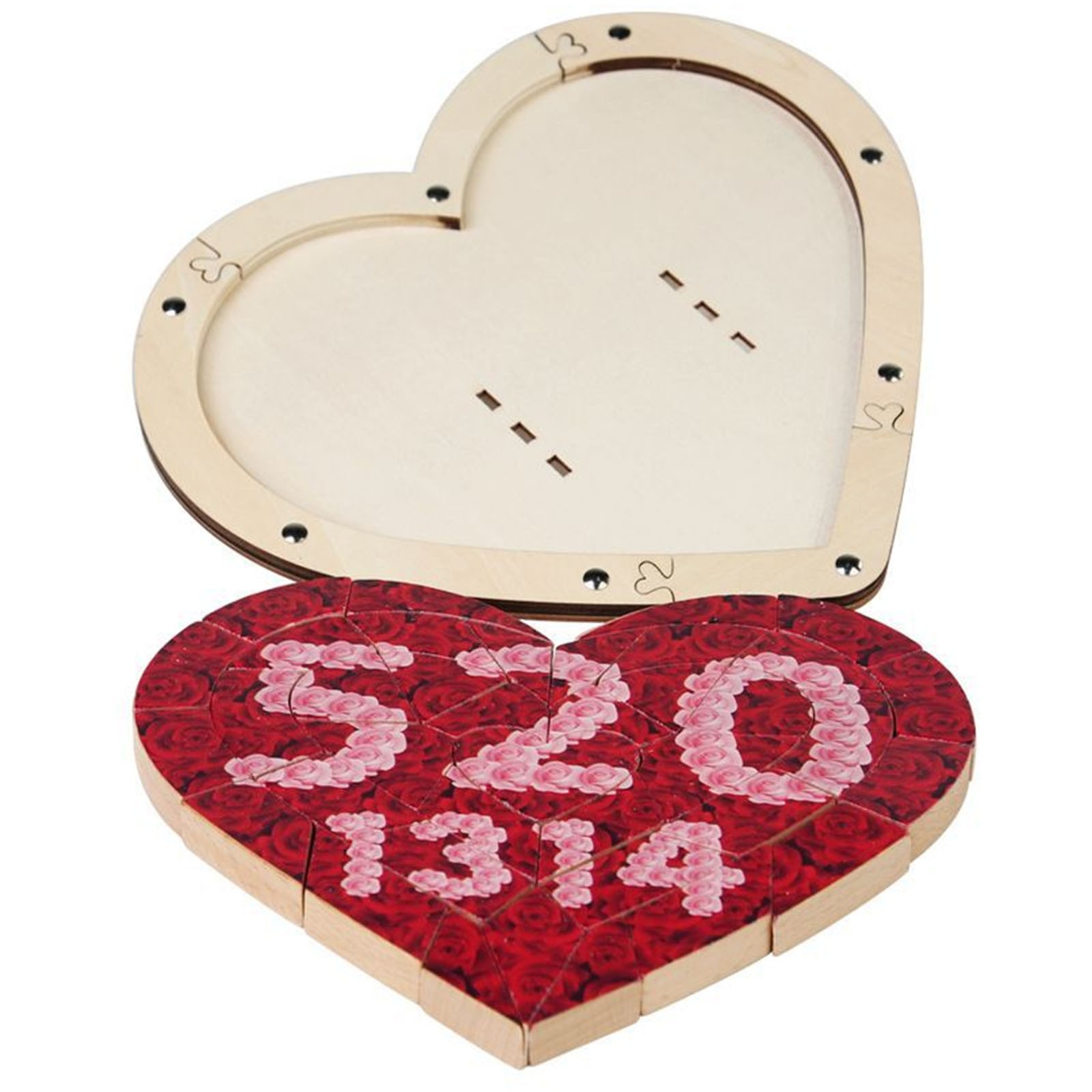 VBODN Wooden Puzzles For Adults Valentine's Day Puzzles Heart Shaped ...
