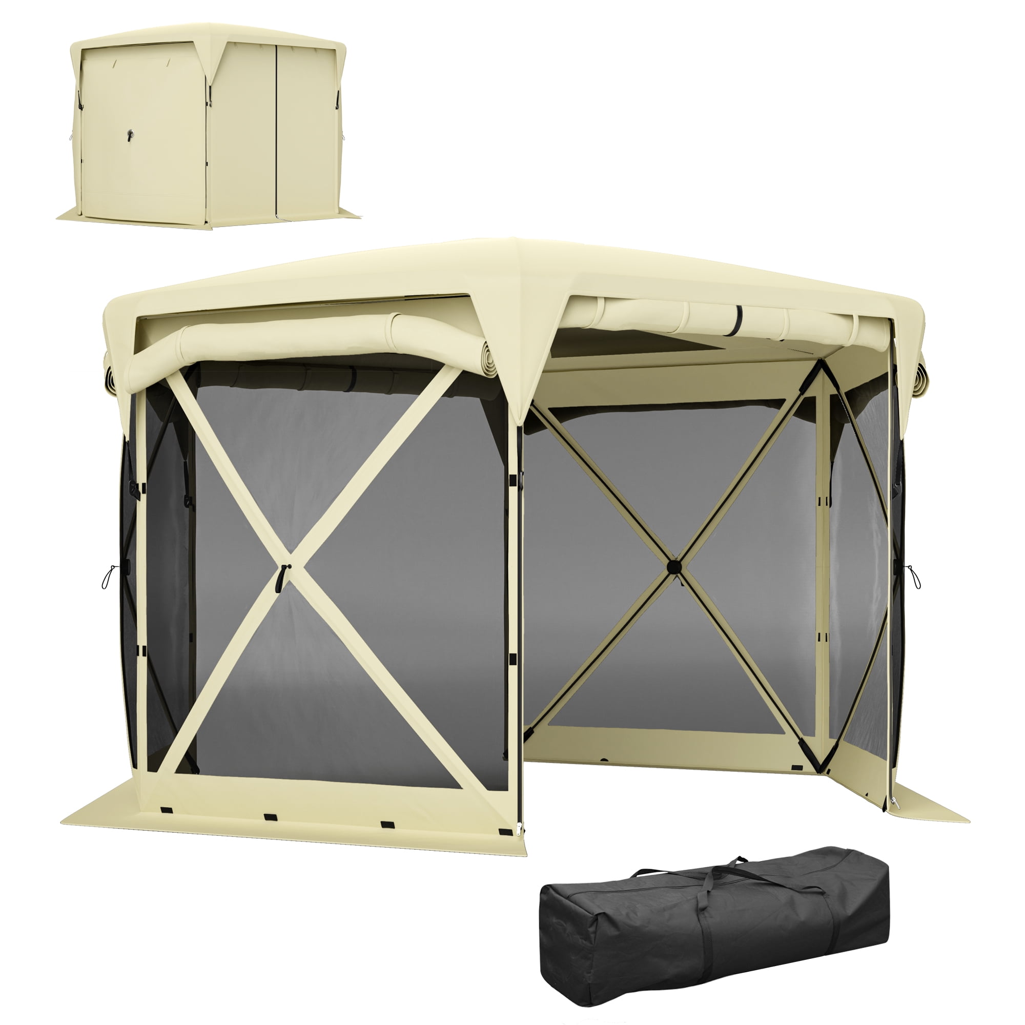 VBOLF 11ft Pop Up Gazebo Screen Tent with Removable Roof Outdoor ...