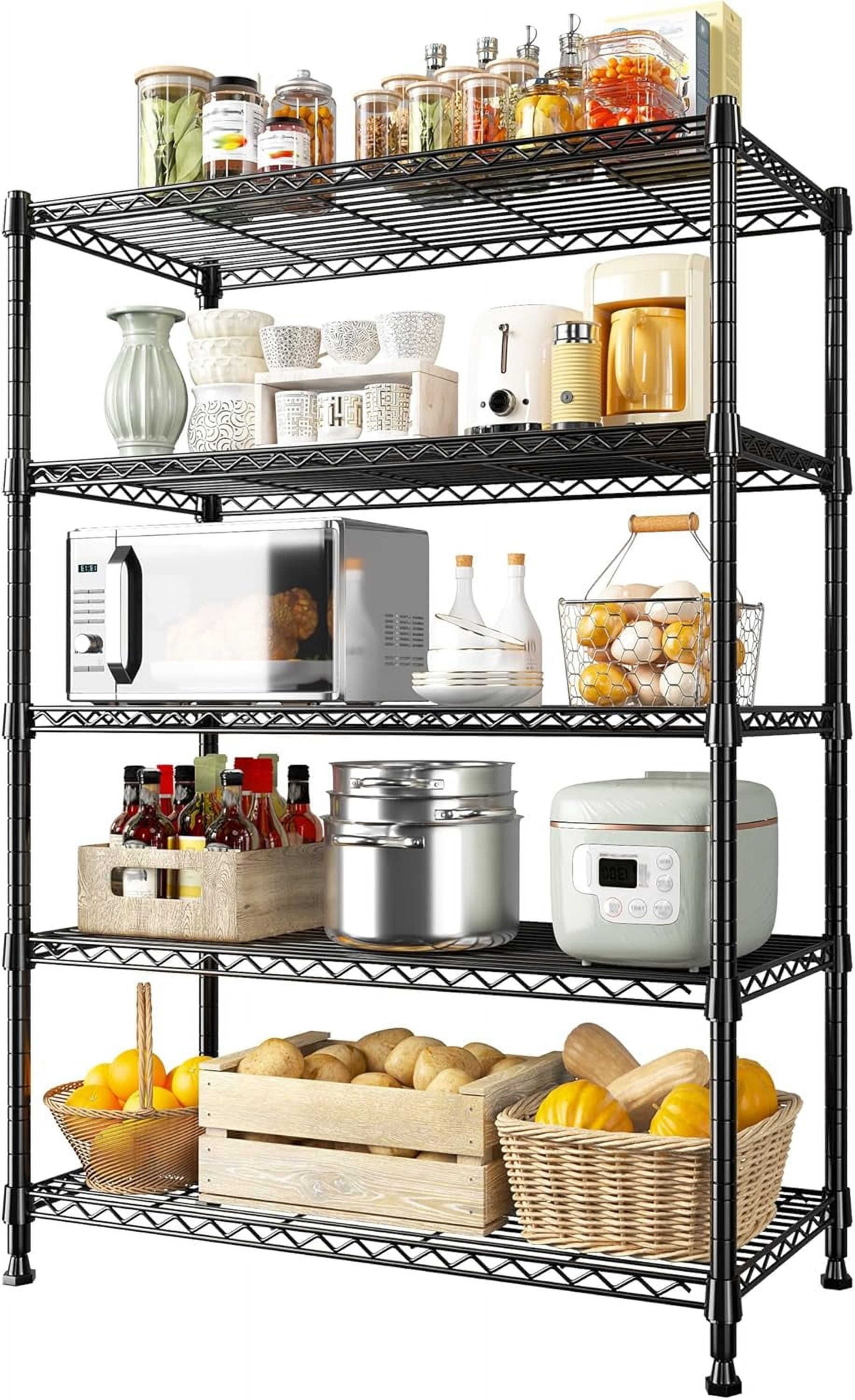 VBOLF 5-Tier Wire Shelving Rack Storage Shelves Metal Shelves,1020 LBS ...