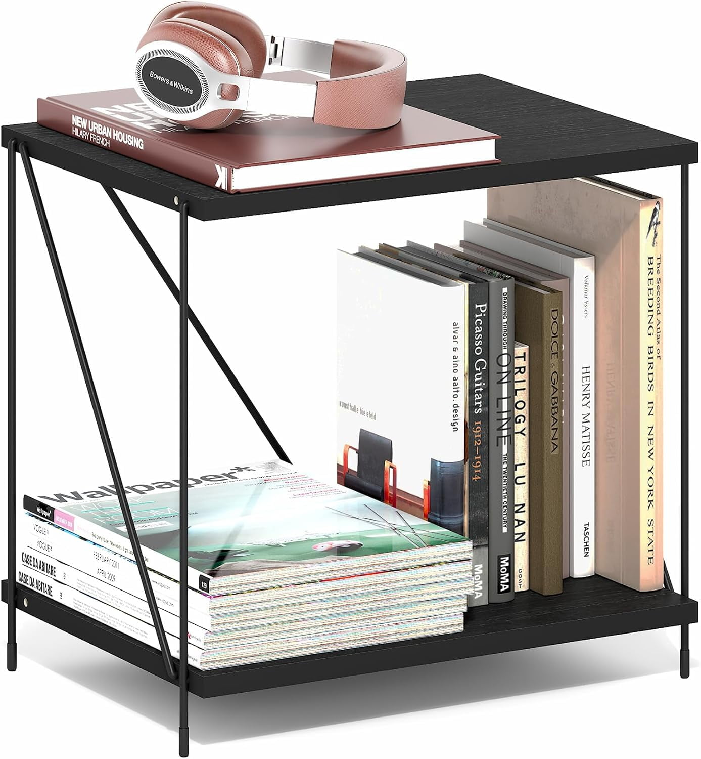 VBOLF Besi Industrial Multipurpose Side Table with Metal Frame ...