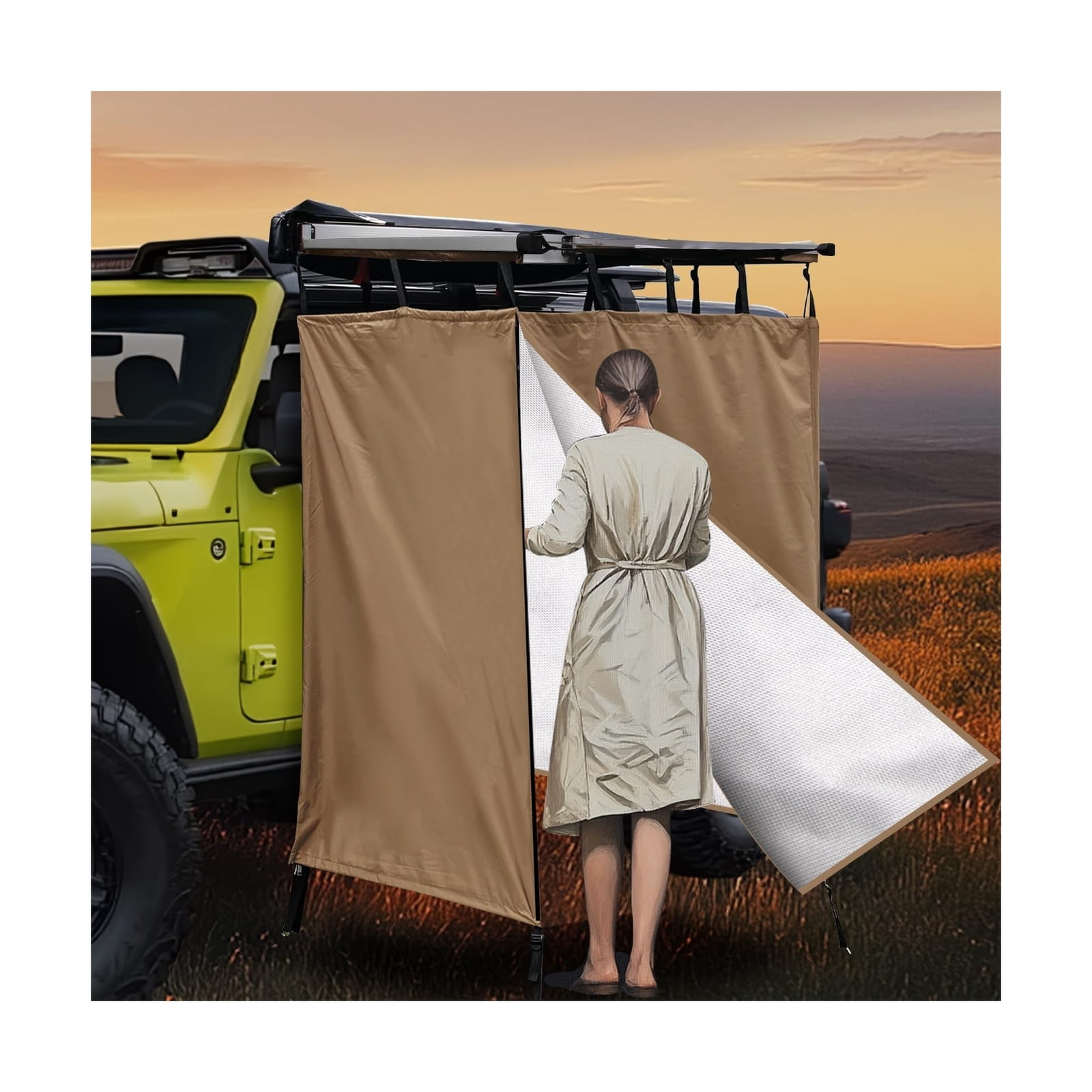 VBOLF Car Camping Shower Tent,Vehicle Awning Shower Room with Roof ...