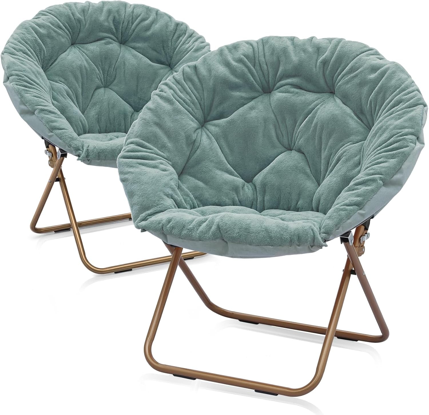 VBOLF Chair for Adults, Oversized Folding Cozy Moon Chair with Gold ...