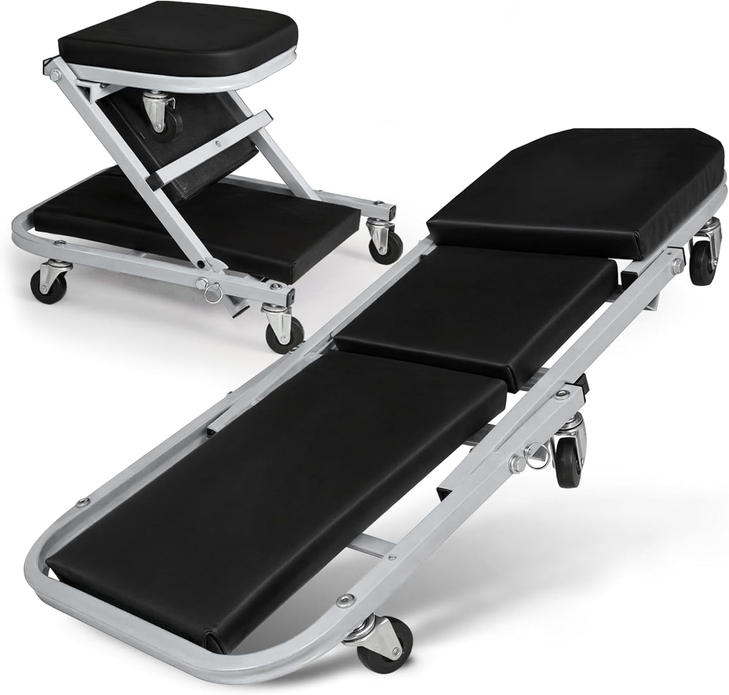 VBOLF Garage Creeper Seats on Wheels, Length 40" 330 lbs Capacity 2 in ...