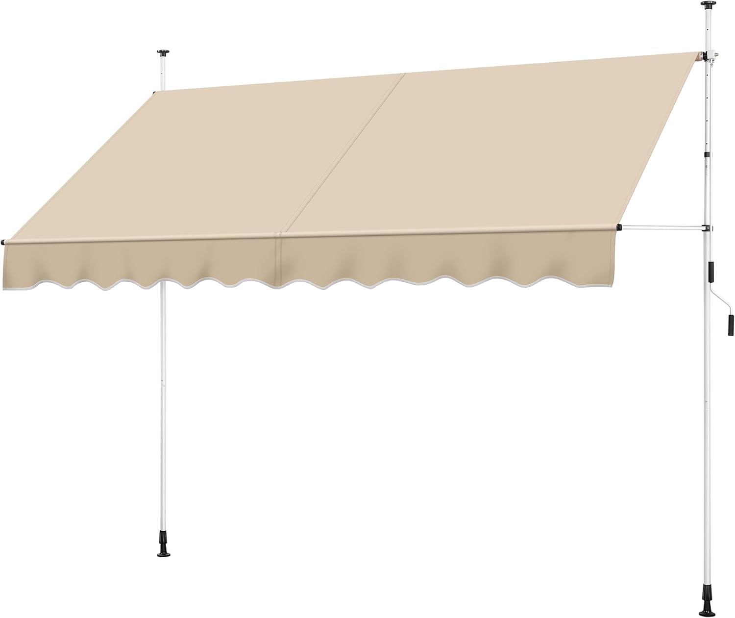 VBOLF Manual Retractable Awning, 118"×118" Outdoor Sunshade Shelter ...