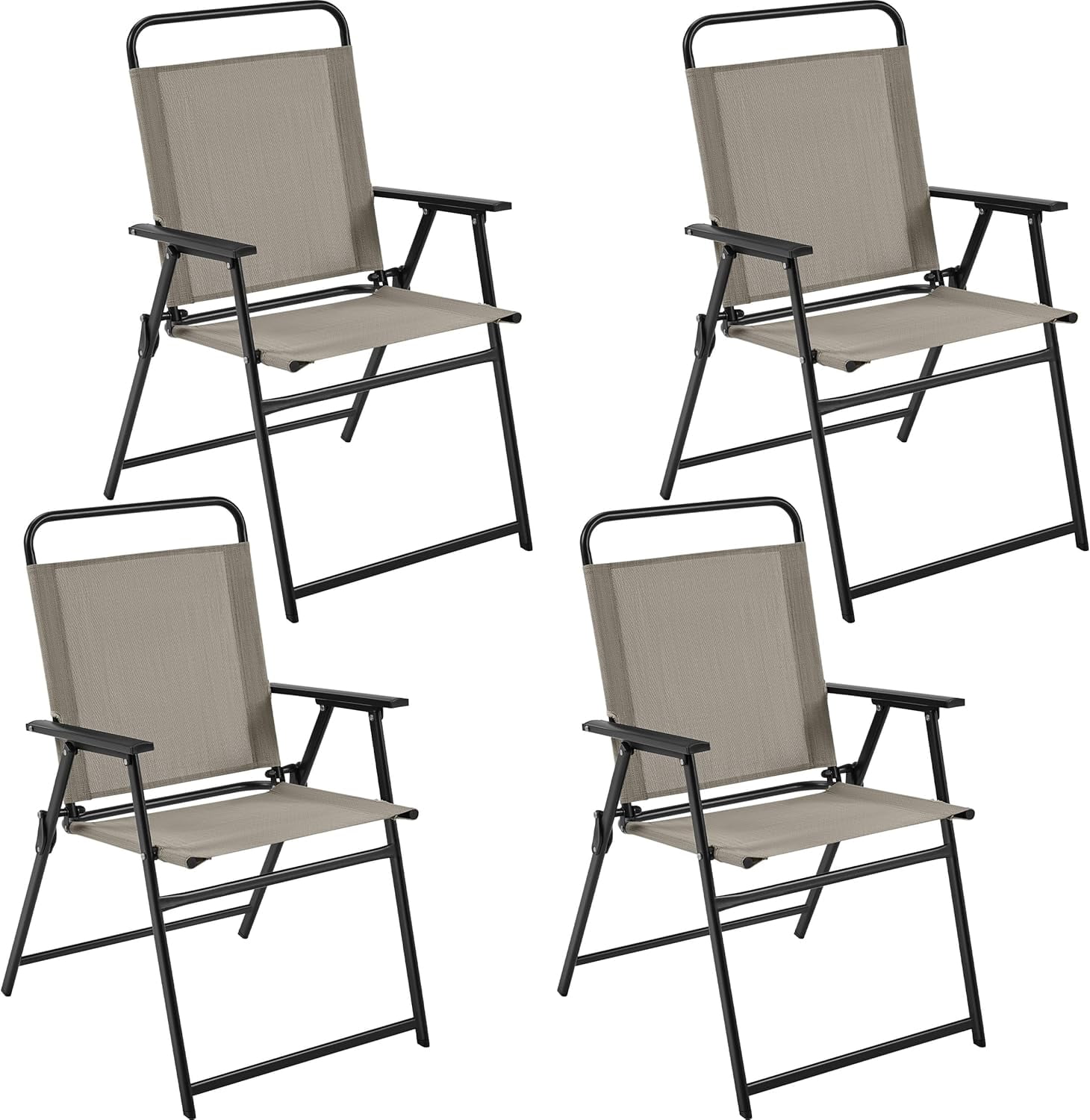 VBOLF Outdoor Patio Folding Chairs Set of 4, Portable Dining Chairs for ...