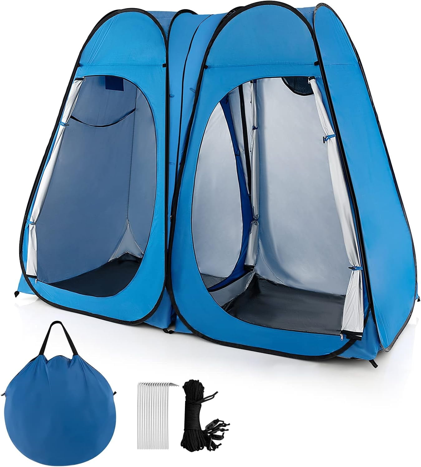 VBOLF Pop Up Shower Tent - Portable Privacy 2 Room Changing Tent, 7.5FT ...