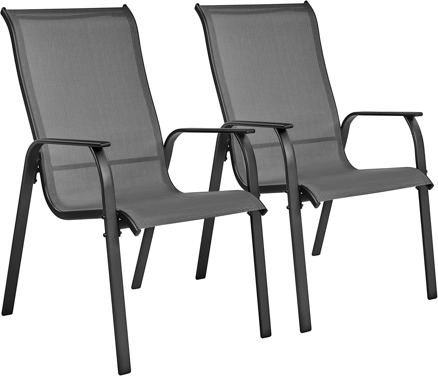 VBOLF Set of 2 Patio Dining Chairs, Outdoor Stackable Patio Chairs with ...