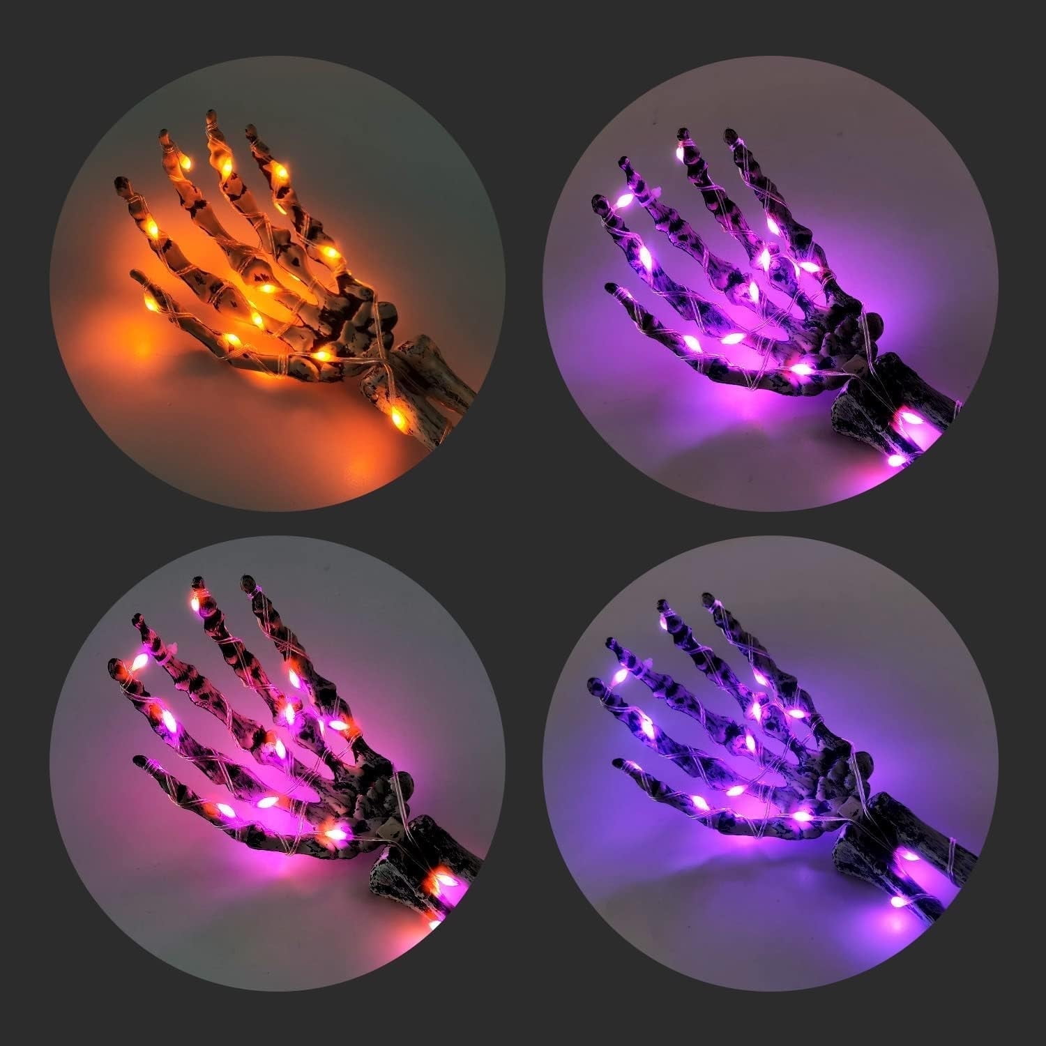 VBOOX TRABE 4 Pack Lighted Up Scary Skeleton Arms, Halloween Battery ...