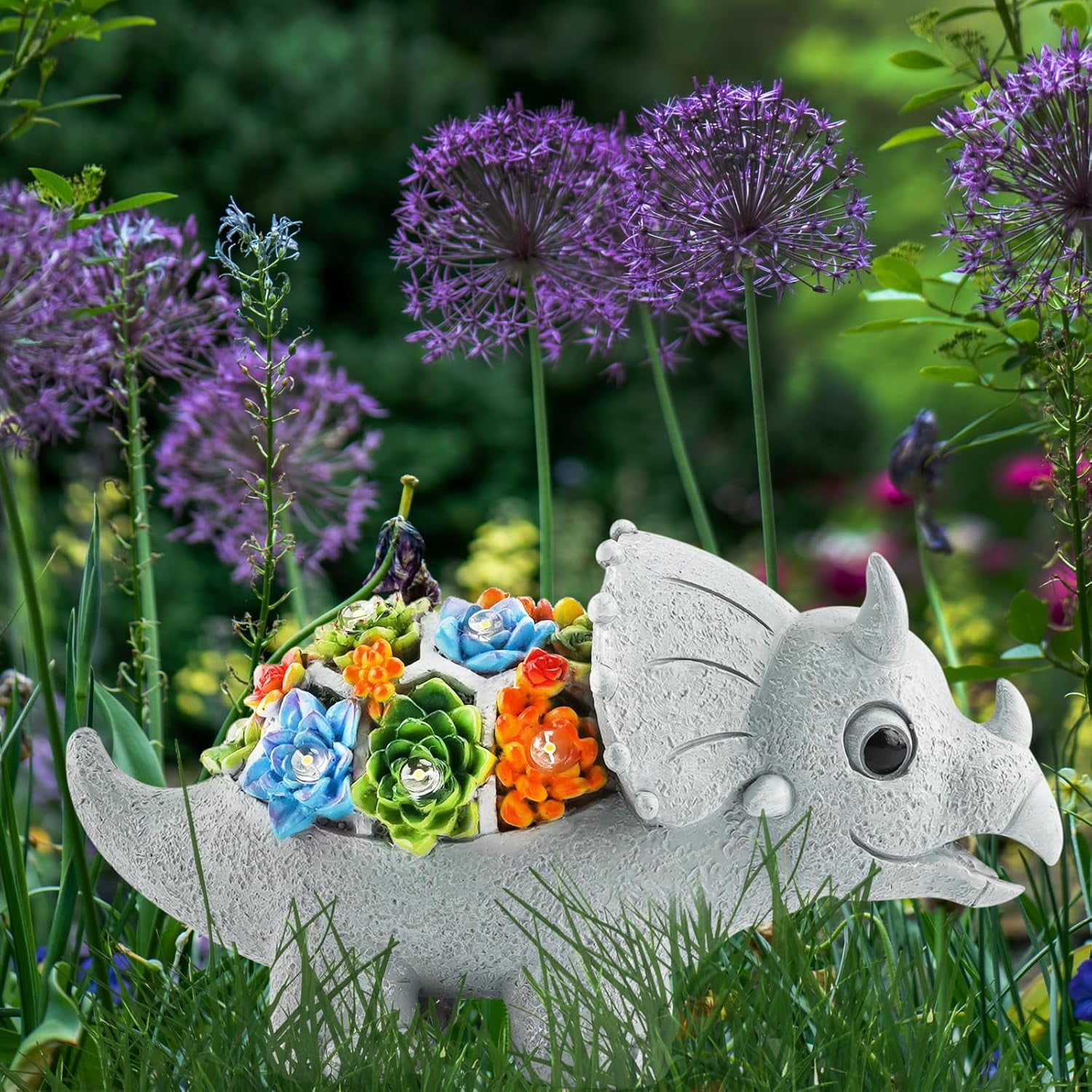 VBOOX TRABE Solar Garden Outdoor Statues Dinosaurs 9.4 inch. Garden ...