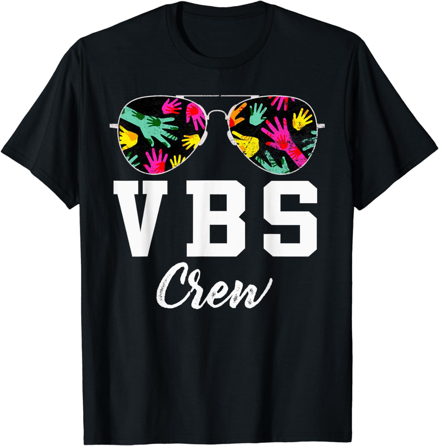 VBS Crew Vacation Bible VBS Teacher Handprints Sunglasses T-Shirt ...