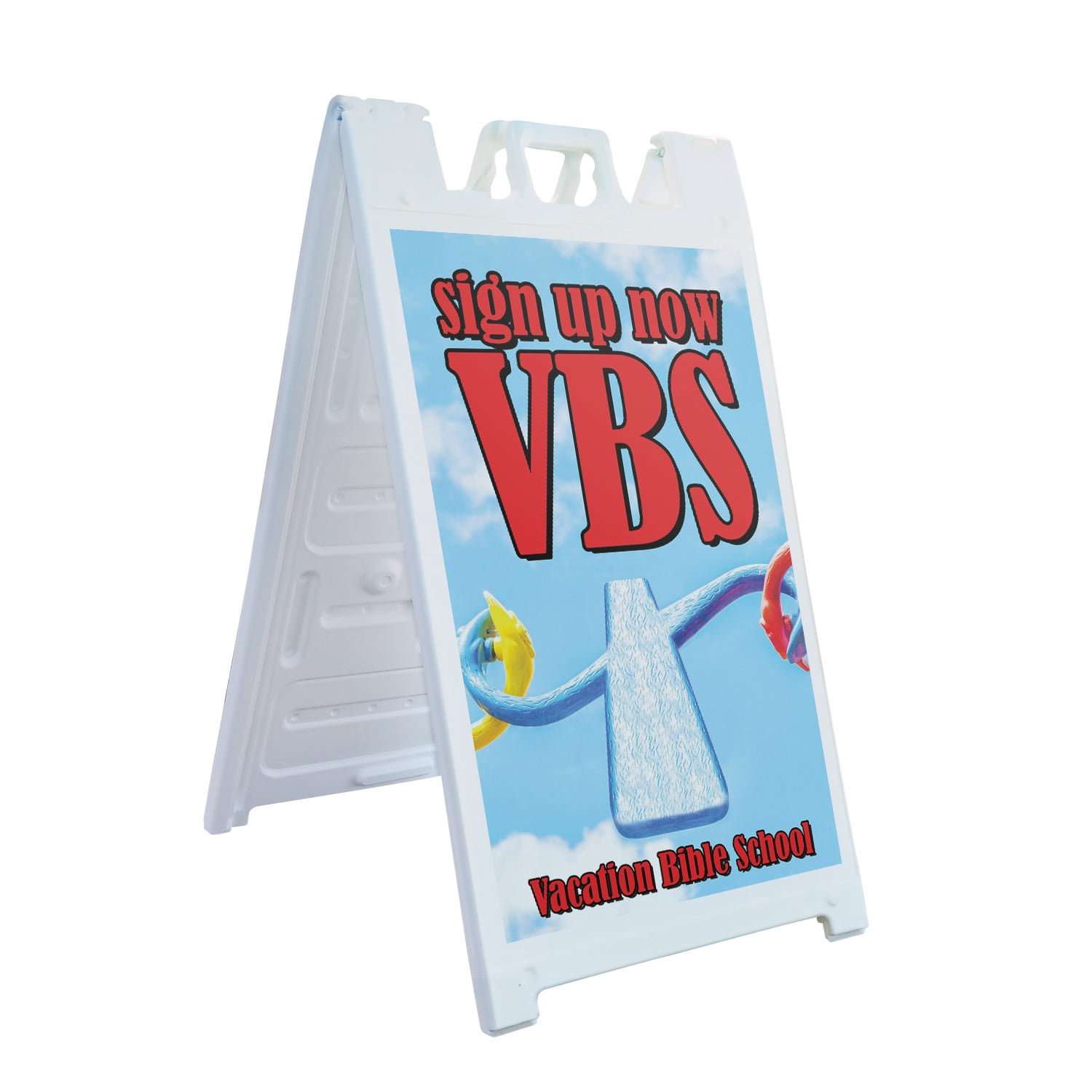 VBS Sign Up Now 24" x 36" Double Sided A-Frame Sidewalk Sign Includes 2 ...
