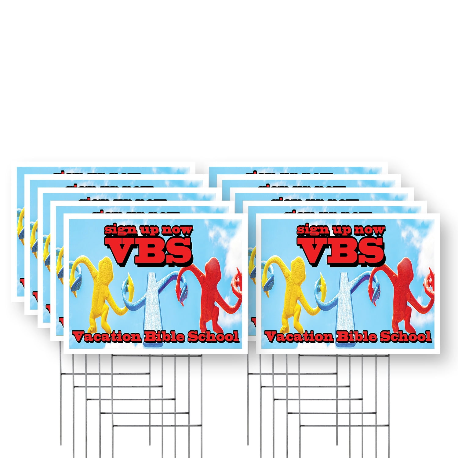 VBS Sign Up Now Yard Sign 10 Pack of 18 Inch x 24 Inch Single Sided ...