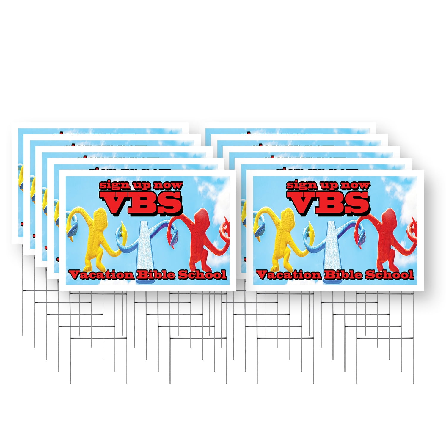 VBS Sign Up Now Yard Sign 10 Pack of 24 Inch x 36 Inch Double Sided ...