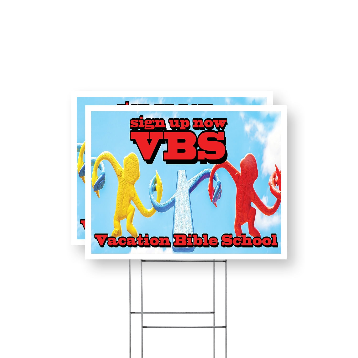 VBS Sign Up Now Yard Sign 2 Pack of 12 Inch x 16 Inch Single Sided ...