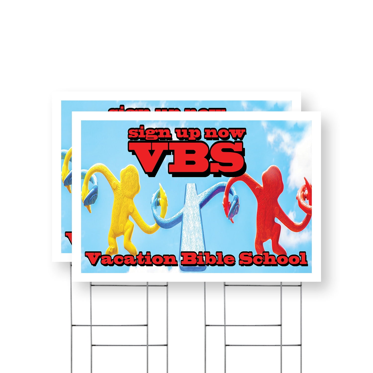 VBS Sign Up Now Yard Sign 2 Pack of 24 Inch x 36 Inch Single Sided ...