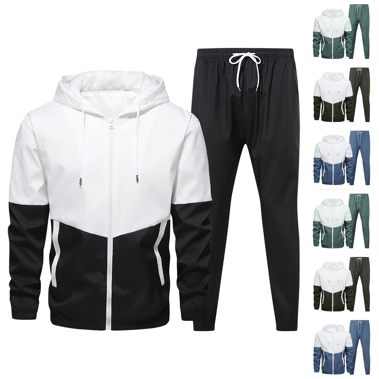 VBTAPA Big and Tall Track Set for Men 2 Piece Full Zip Hoodie Sweatsuit ...