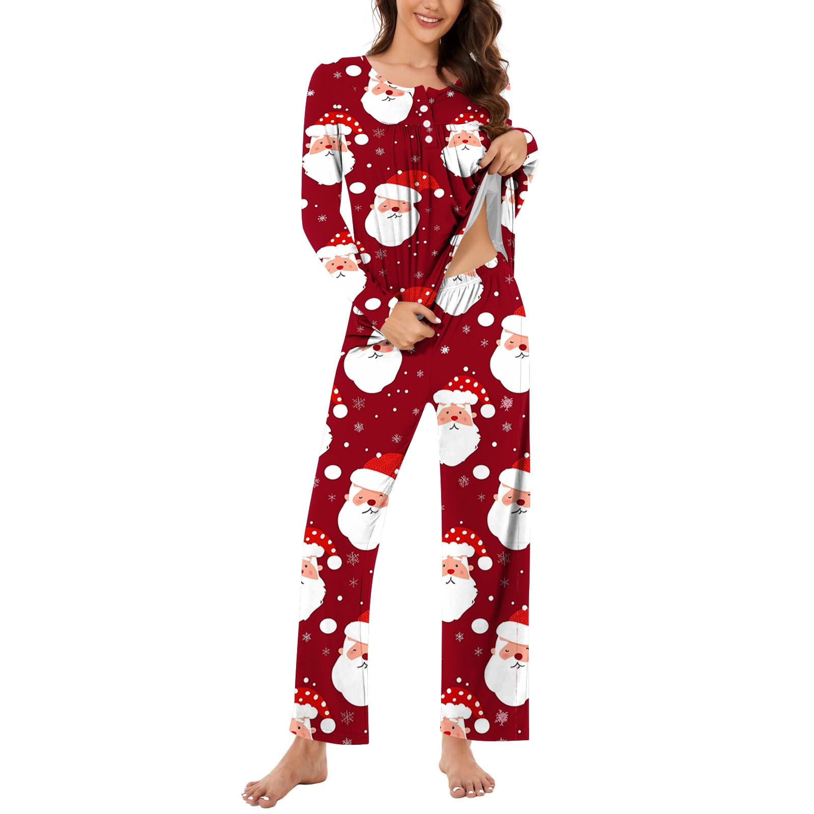 VBTAPA Christmas Pajamas for Women 2 Piece Holiday Sleepwear Set Funny ...