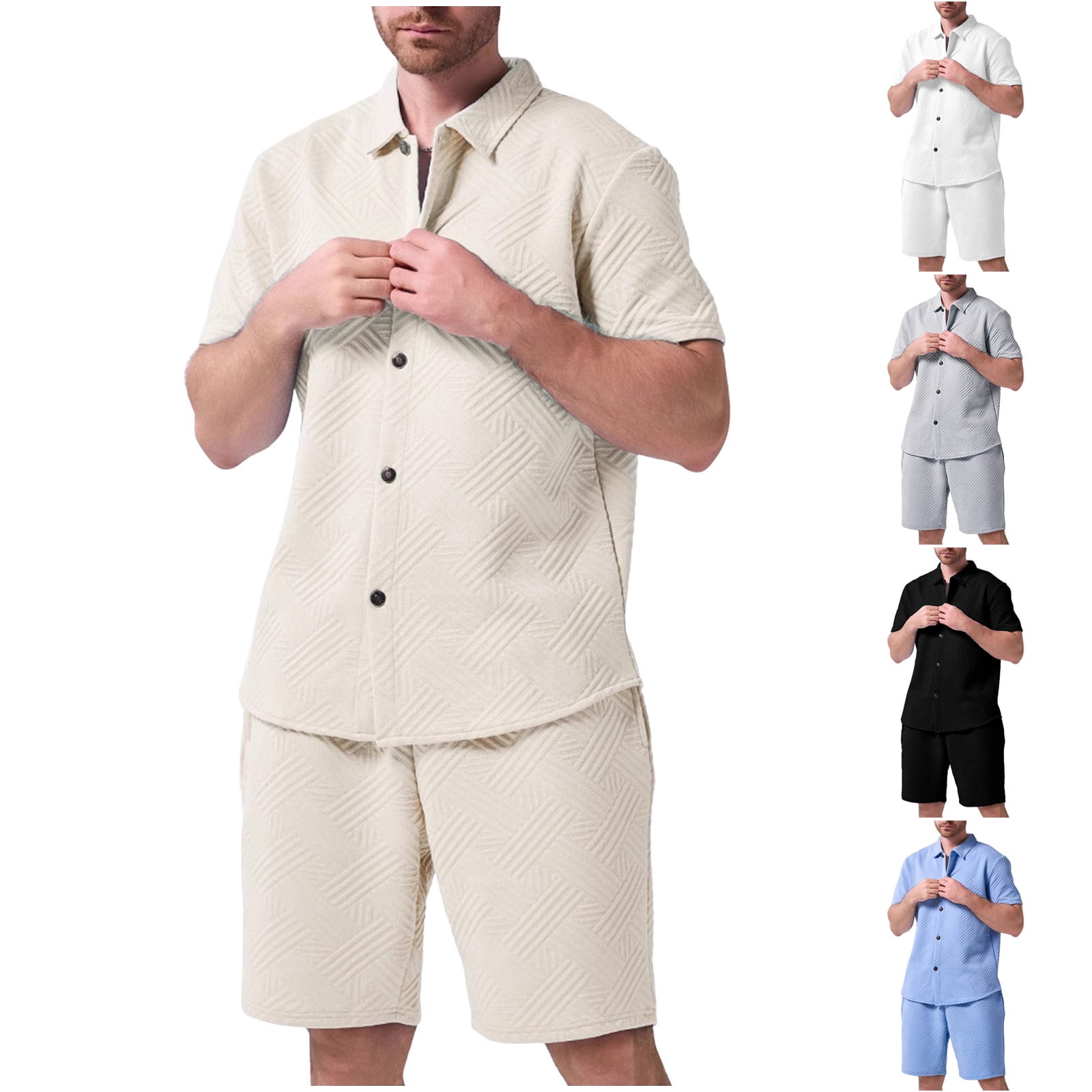VBTAPA Clearance Sale! Men's 2 Piece Outfits Summer Fashion Short ...