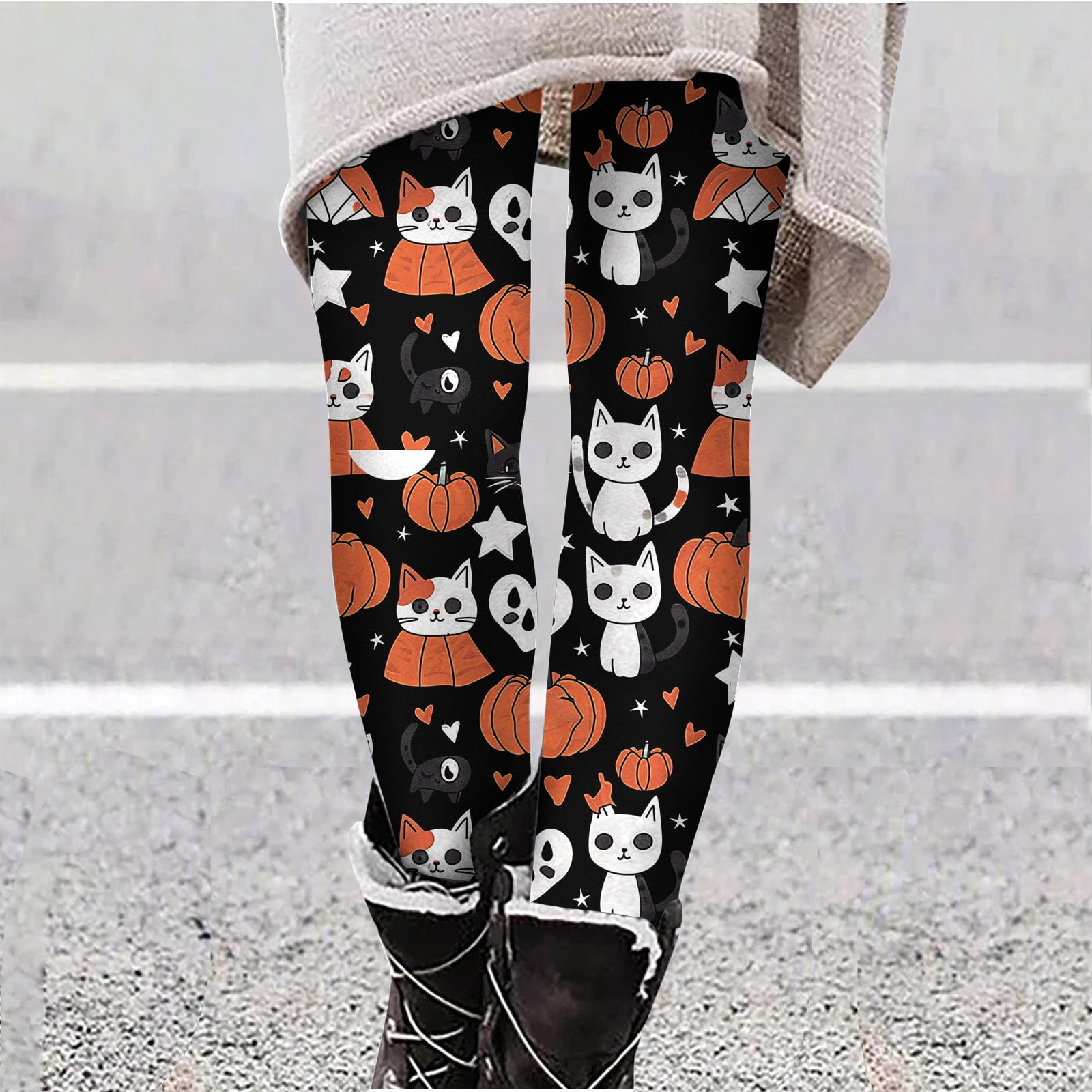 VBTAPA Halloween Bat Leggings for Women Novelty Holiday Party Tights ...