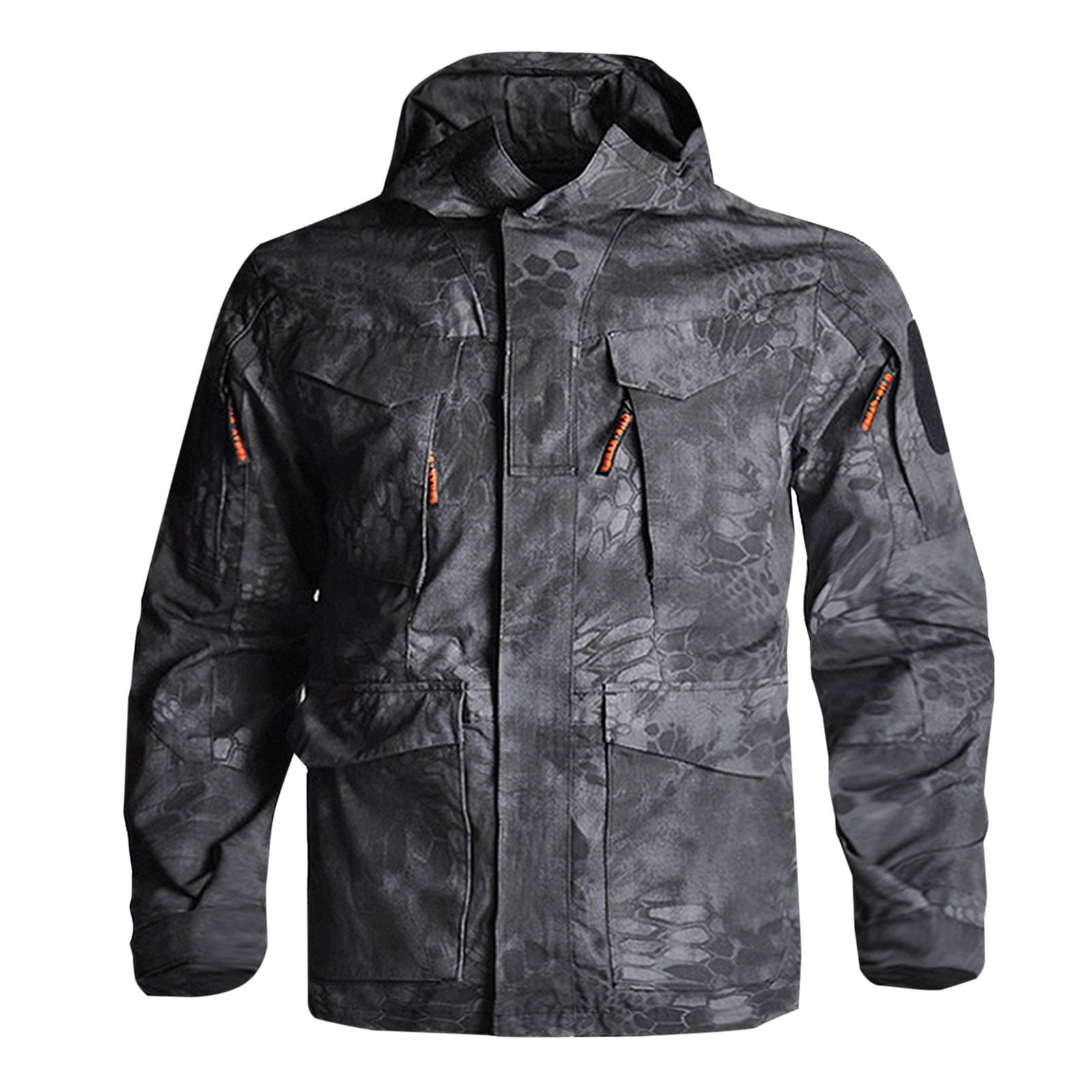 VBTAPA Men's Camo Rain Jacket Lightweight Waterproof Hooded Raincoat ...