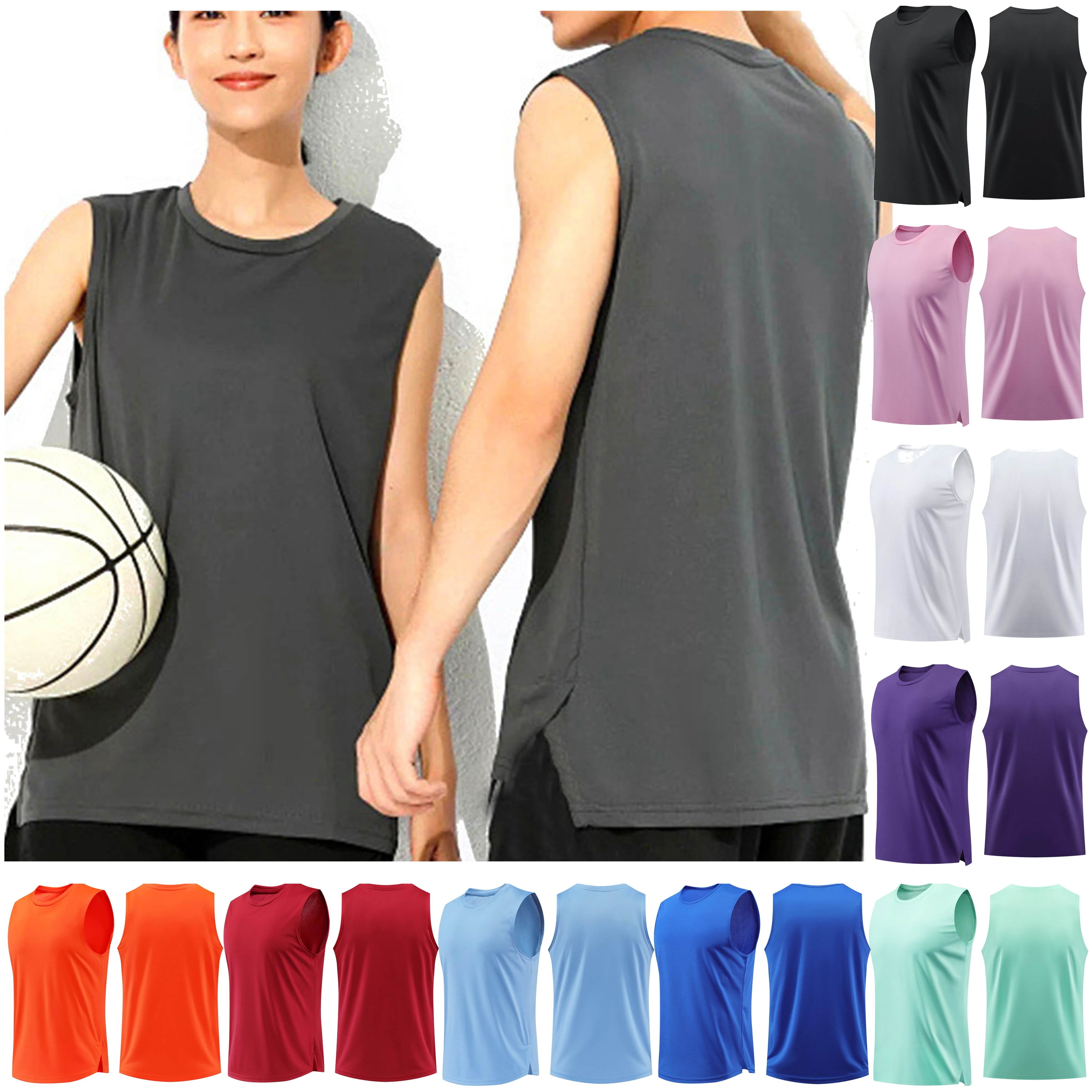 VBTAPA Men's Mesh Tank Top Workout Sleeveless Shirts Moisture Wicking ...