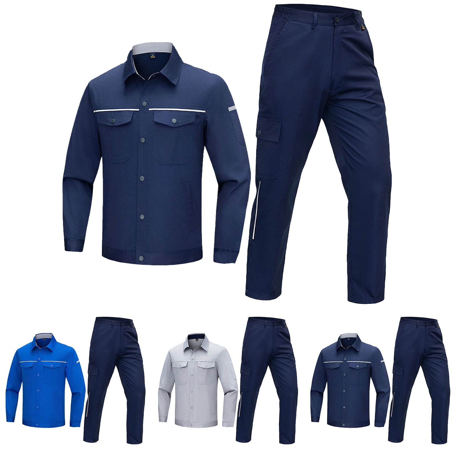 VBTAPA Mens Long Sleeve Track Suits 2 Piece Set Multi-Pocket Button ...