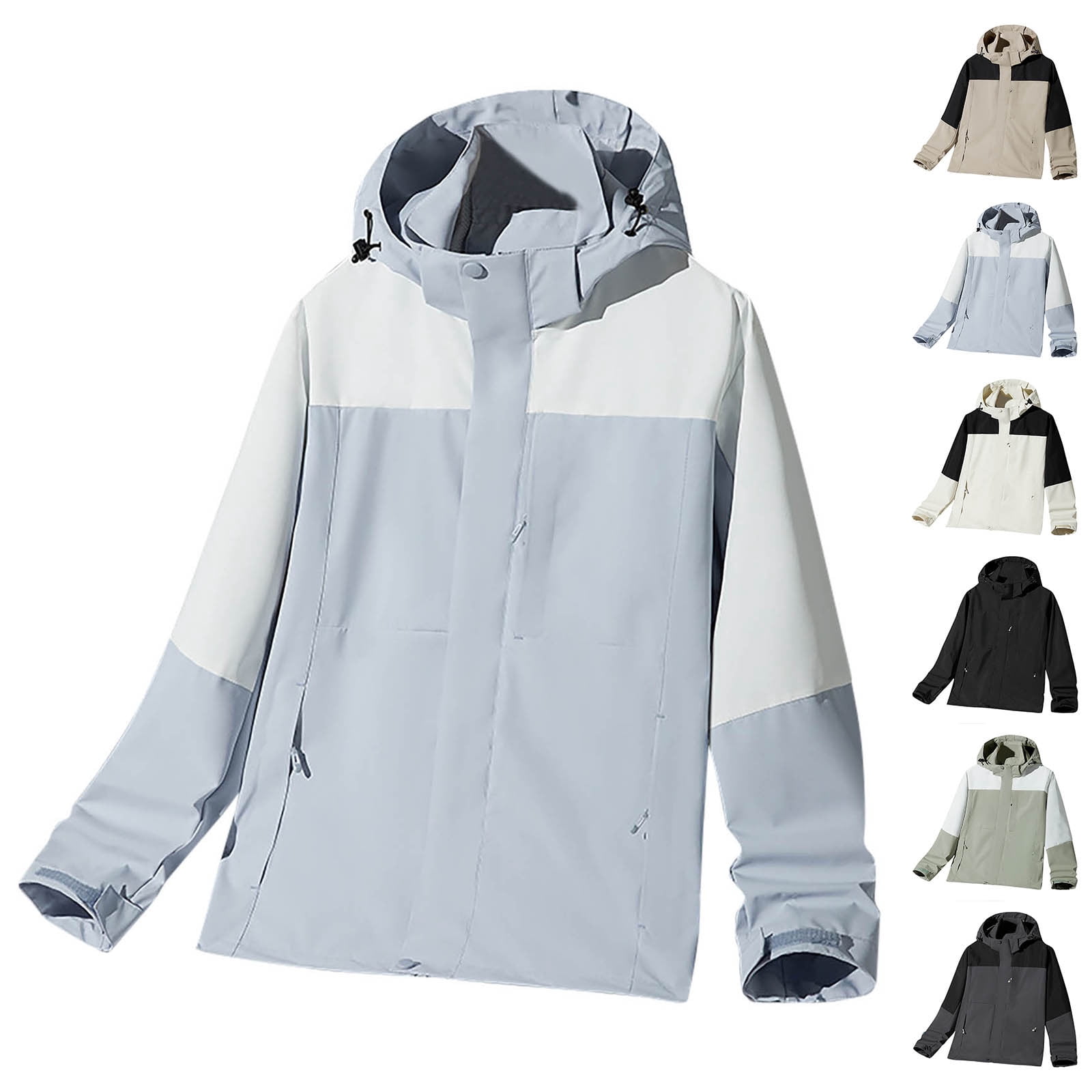 VBTAPA Rain Jacket Men's Lightweight Waterproof Rain Shell Jacket ...