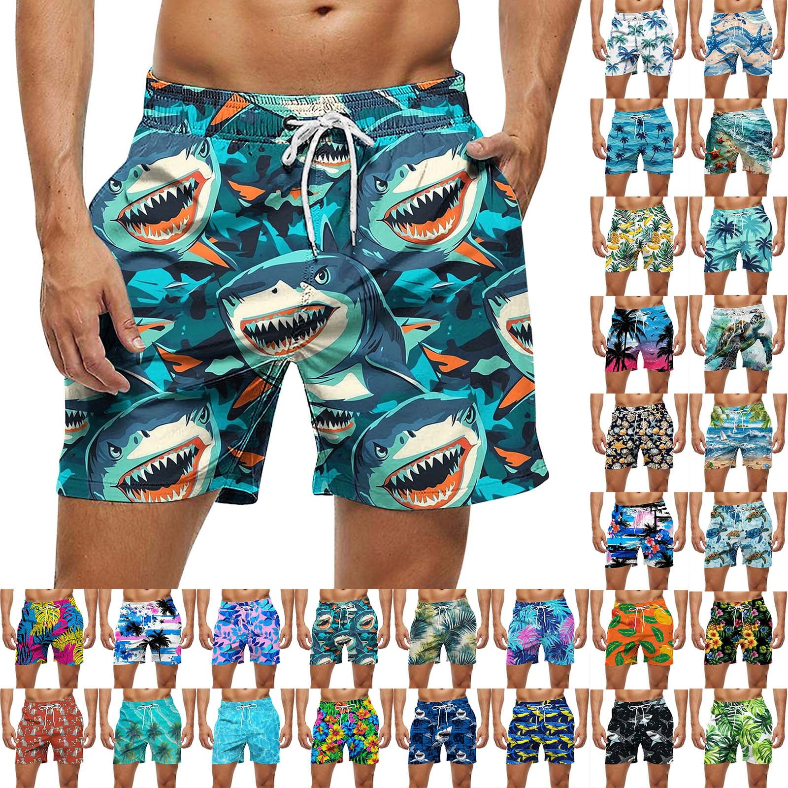 VBTAPA Teen Boys Swim Trunks Cute Animal Graphic Printed Swim Board ...