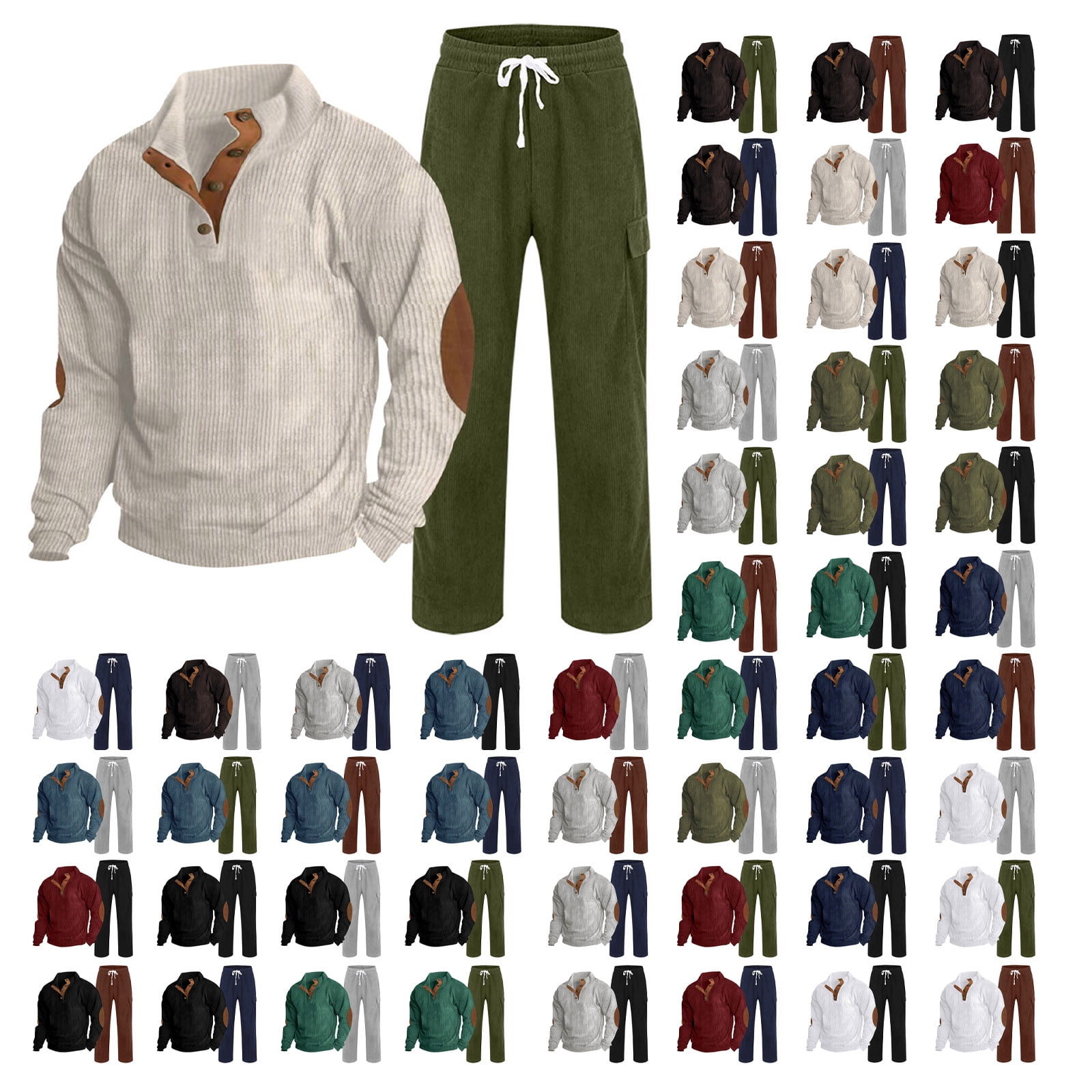 VBTAPA Track Suit for Men 2 Piece Set Color Block Hoodie Sweatsuit ...