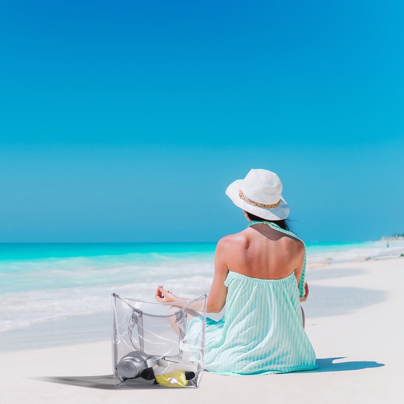 VBVC Beach Bags - Sandproof - Transparent Beach Bags - Swimming Pool ...