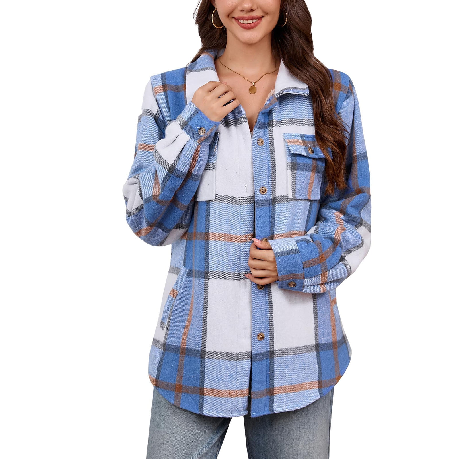 VBVC No Boundarie Women's Winter Sherpa-Lined Shacket,Ladies ...