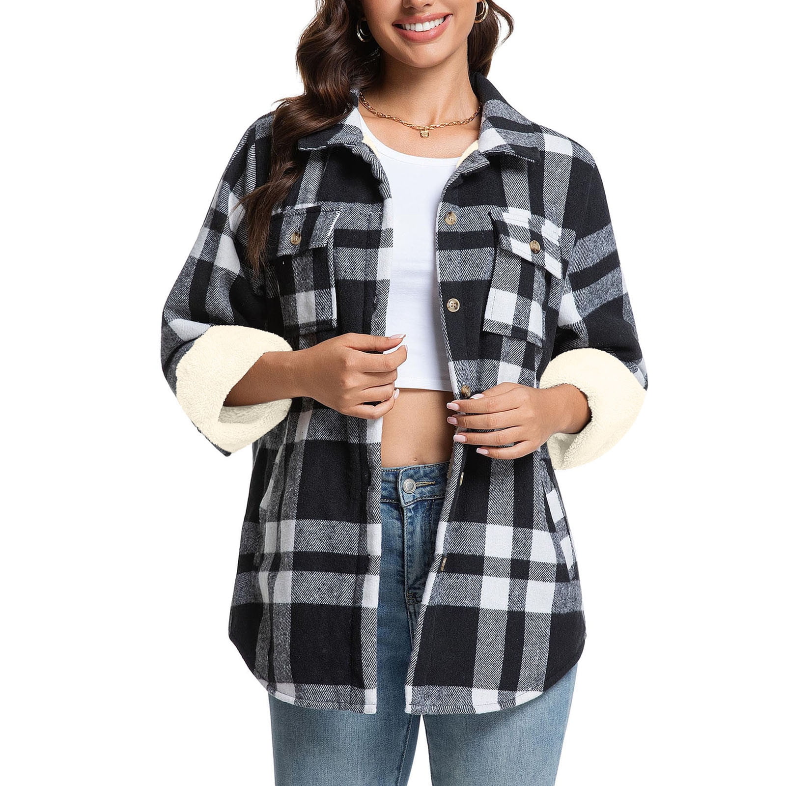 VBVC No Boundaries Women's Winter Sherpa-Lined Shacket,Ladies ...