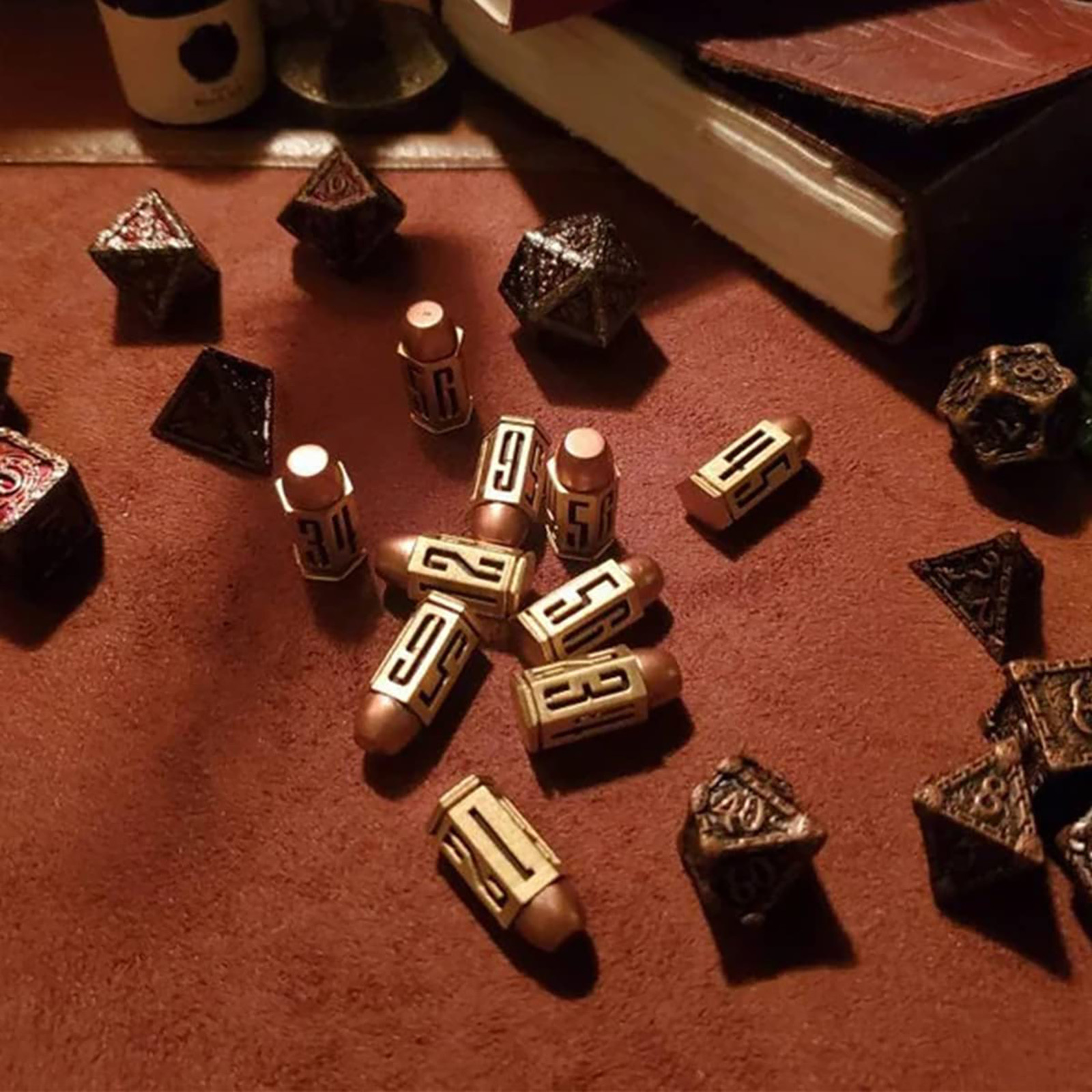 VBVC D6 Bullet Dice Set 9Mm-6 Sided Alloy Dice Ornament For Collectible ...