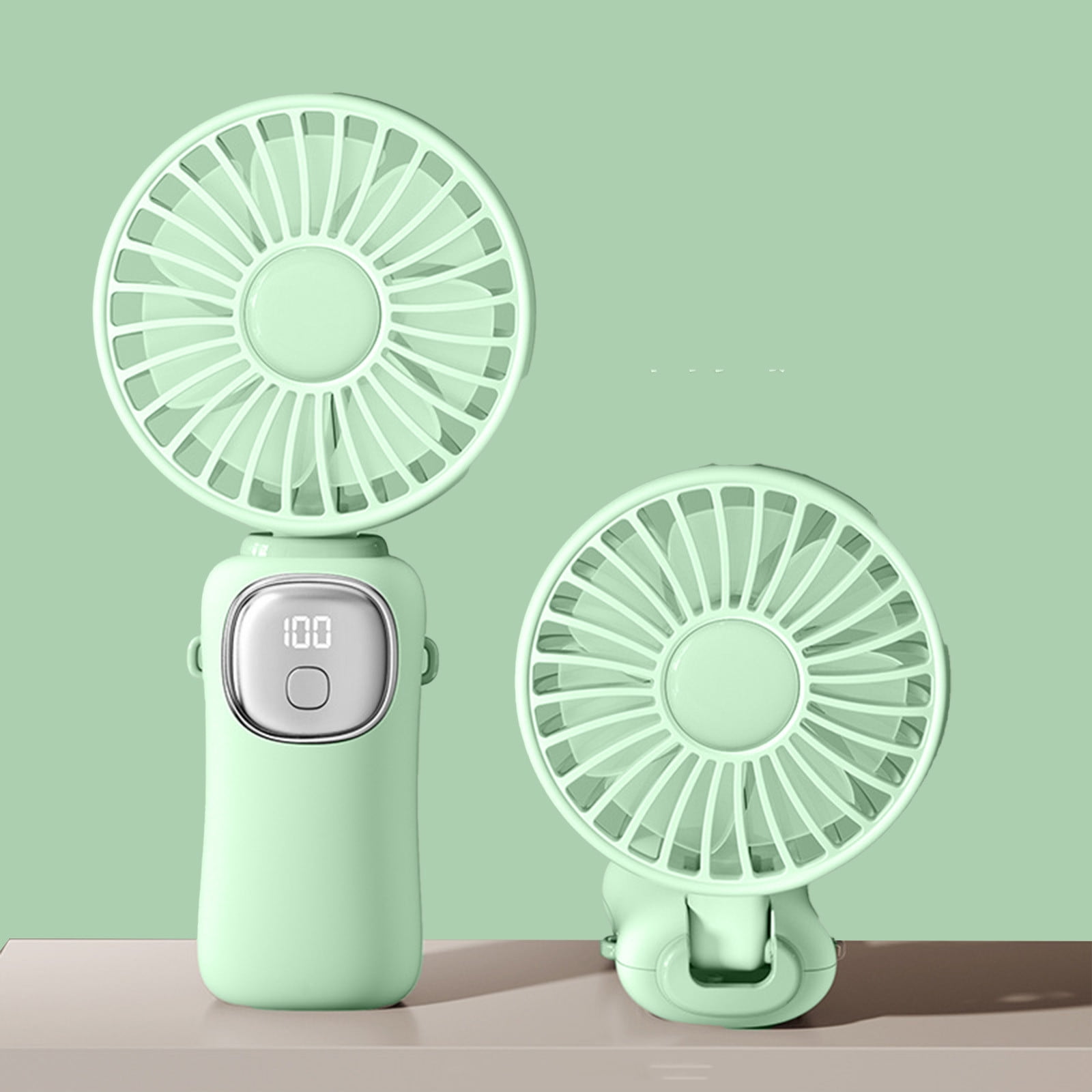 VBVC Jiletang Folding Digital Display Handheld Fan Desktop Small Fan ...