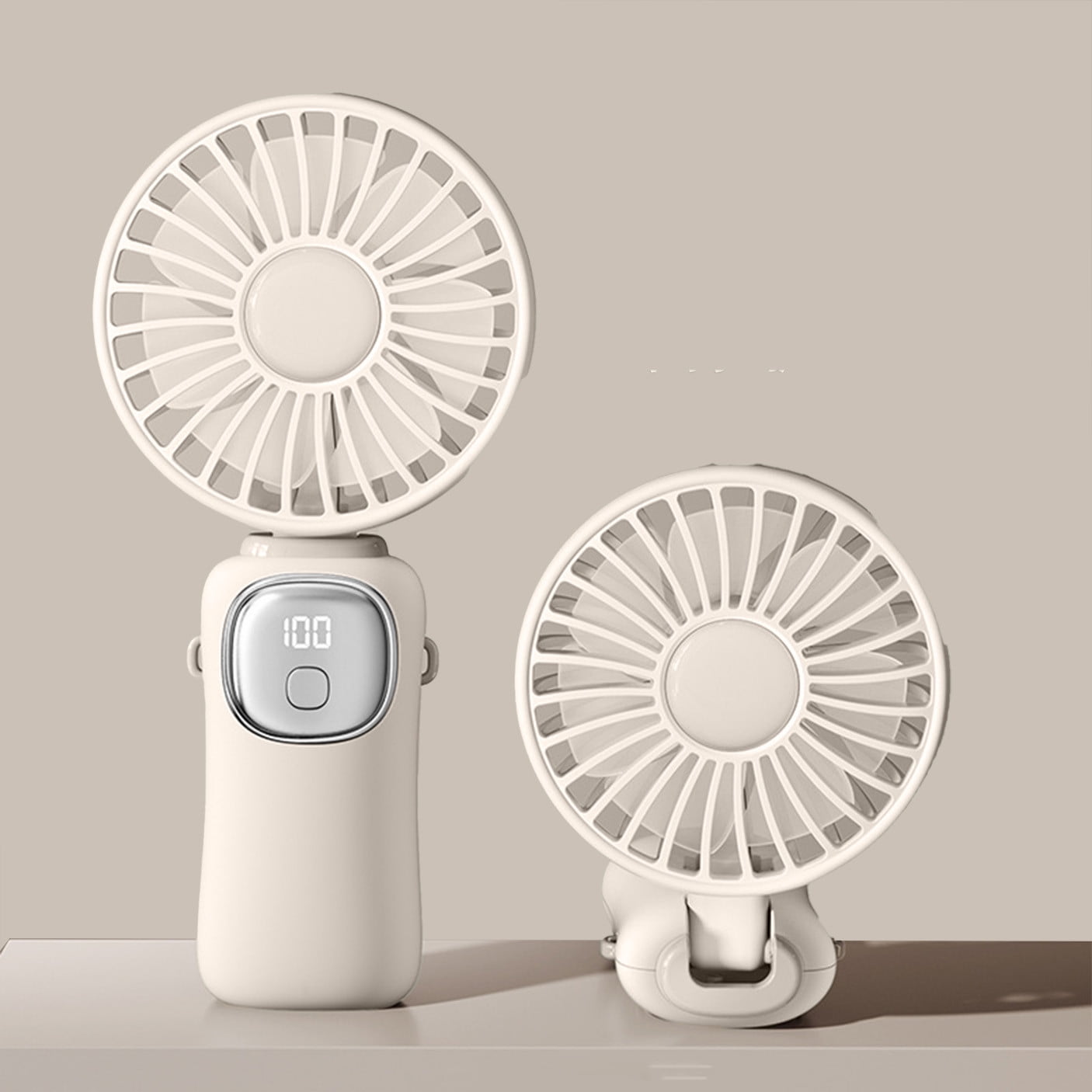 VBVC Jiletang Folding Digital Display Handheld Fan Desktop Small Fan ...