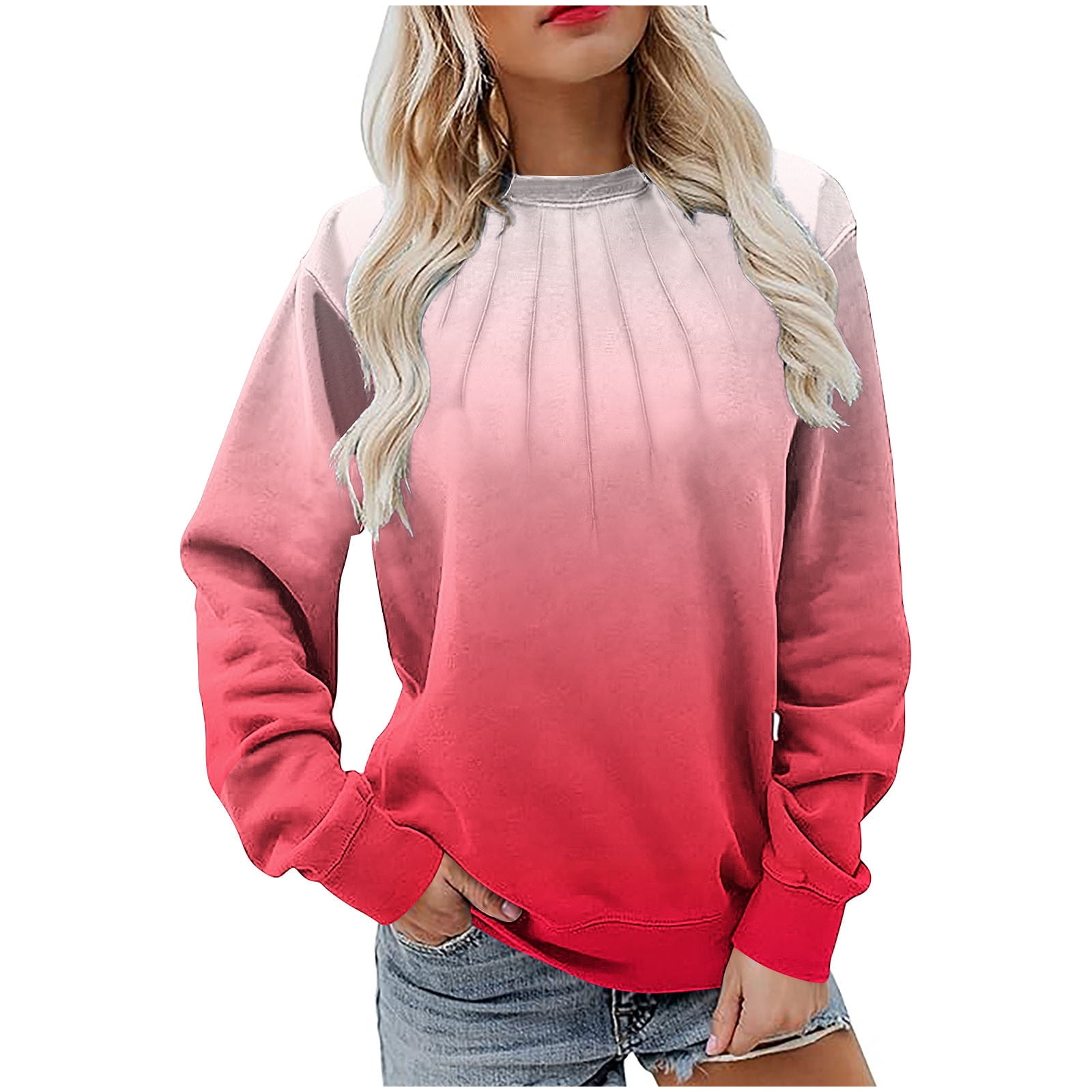 VBVC No Boundarie Women's Long Sleeve Tops,Womens Casual Crewneck ...