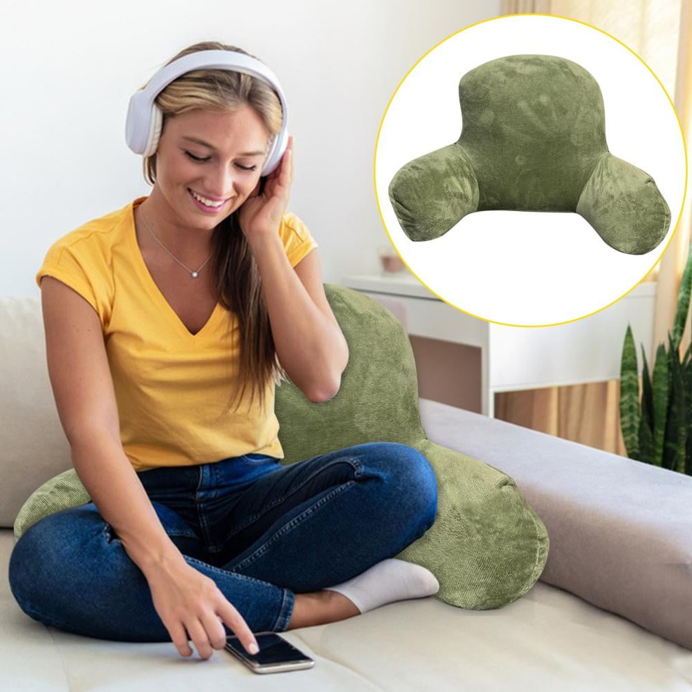 VBVC Plush Big Backrest Reading Lumbart Chair Cushion with Arms ...