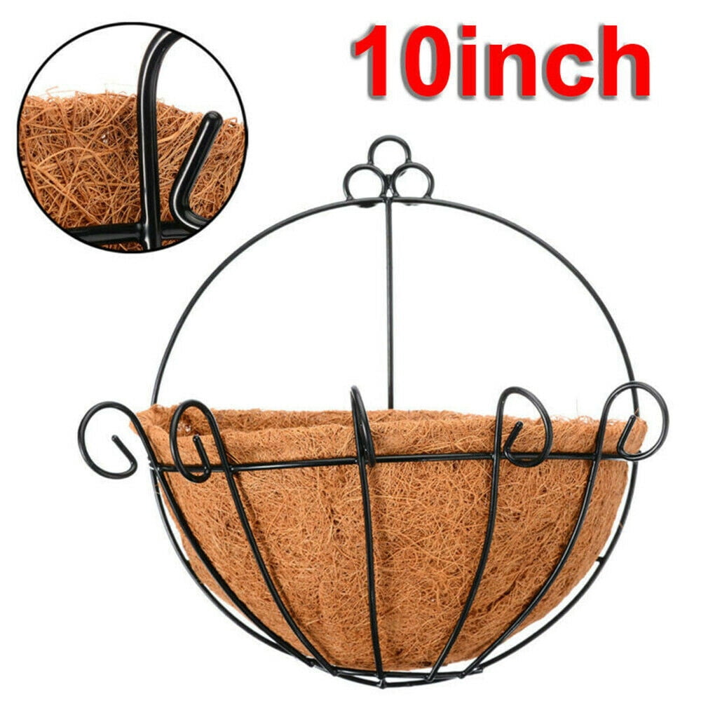 VBVC Semicircle Flower Basket Plant Pot Holder Wall Hanging Home Garden ...