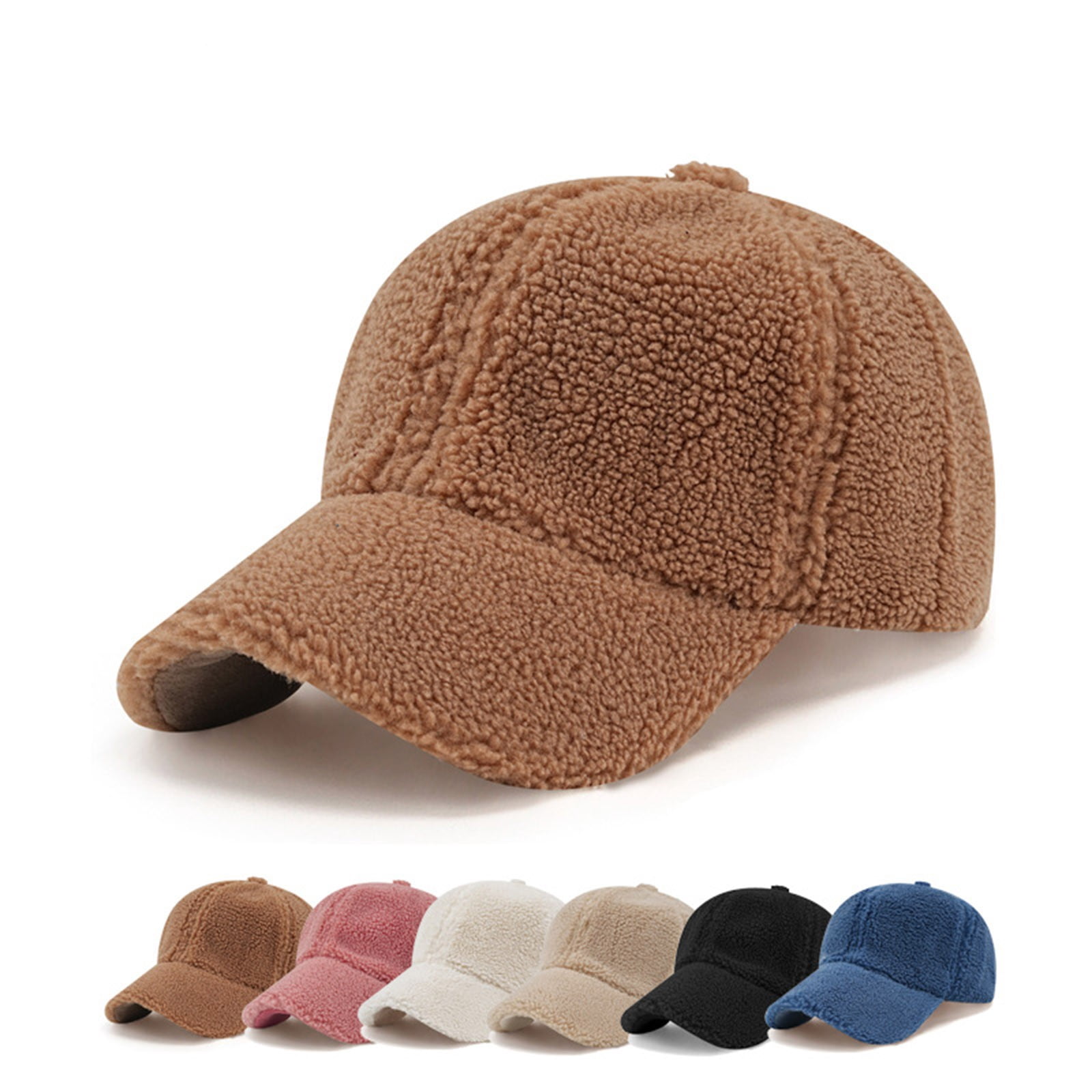 VBVC Unisex Winter Fuzzy Baseball Cap,Lamb Wool-Like Cap,Adjustable ...